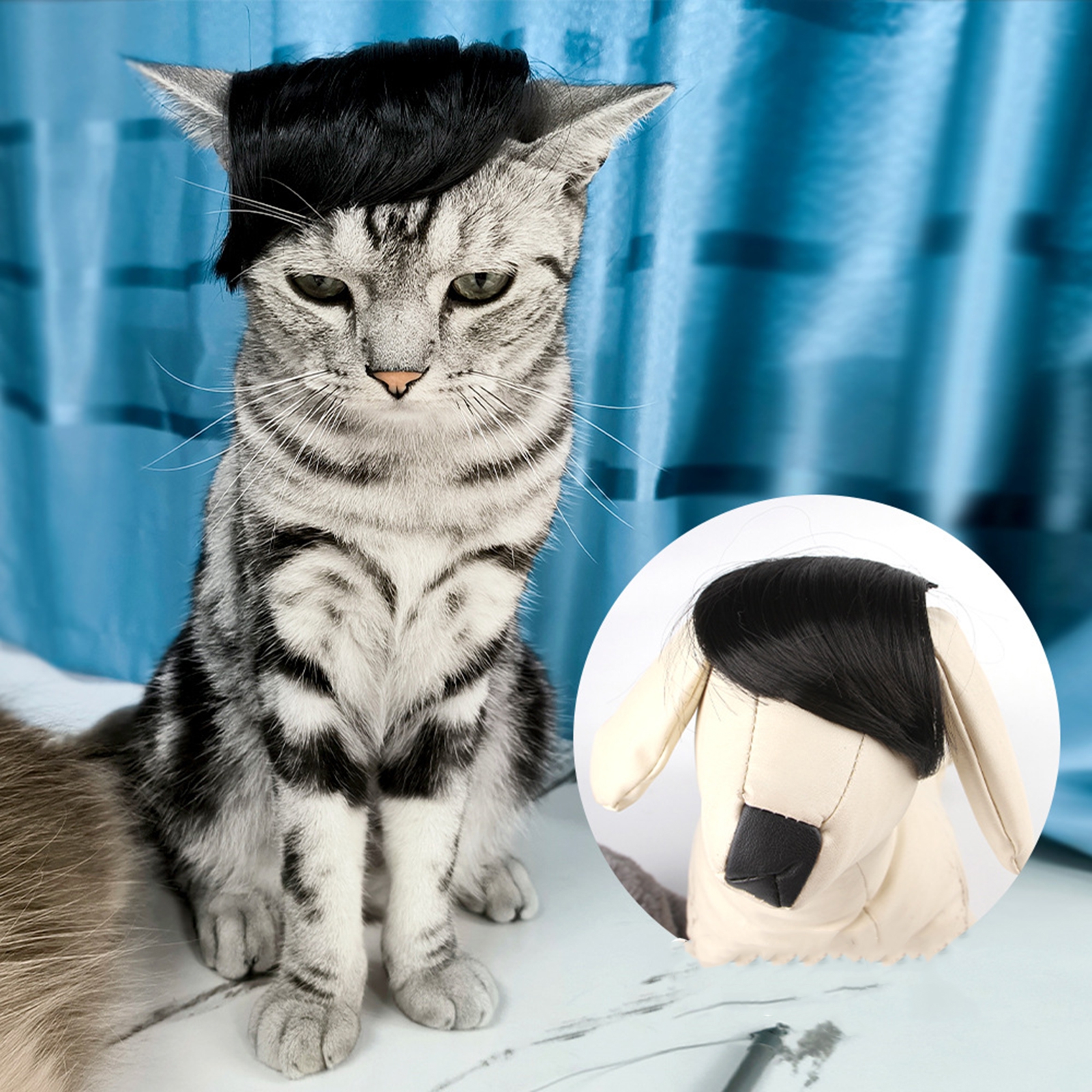 HZLXW Pet Wig Funny Cat Toupee Hat Dress Up Headgear Cosplay Costume ...