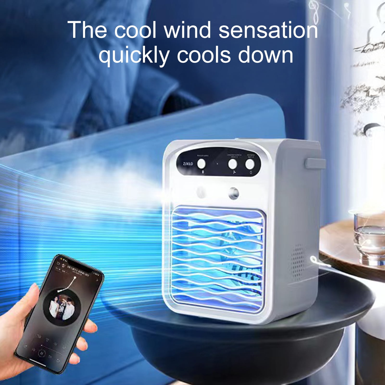 HZLXW Portable Air Conditioner with Large Water Tank Rechargeable ...