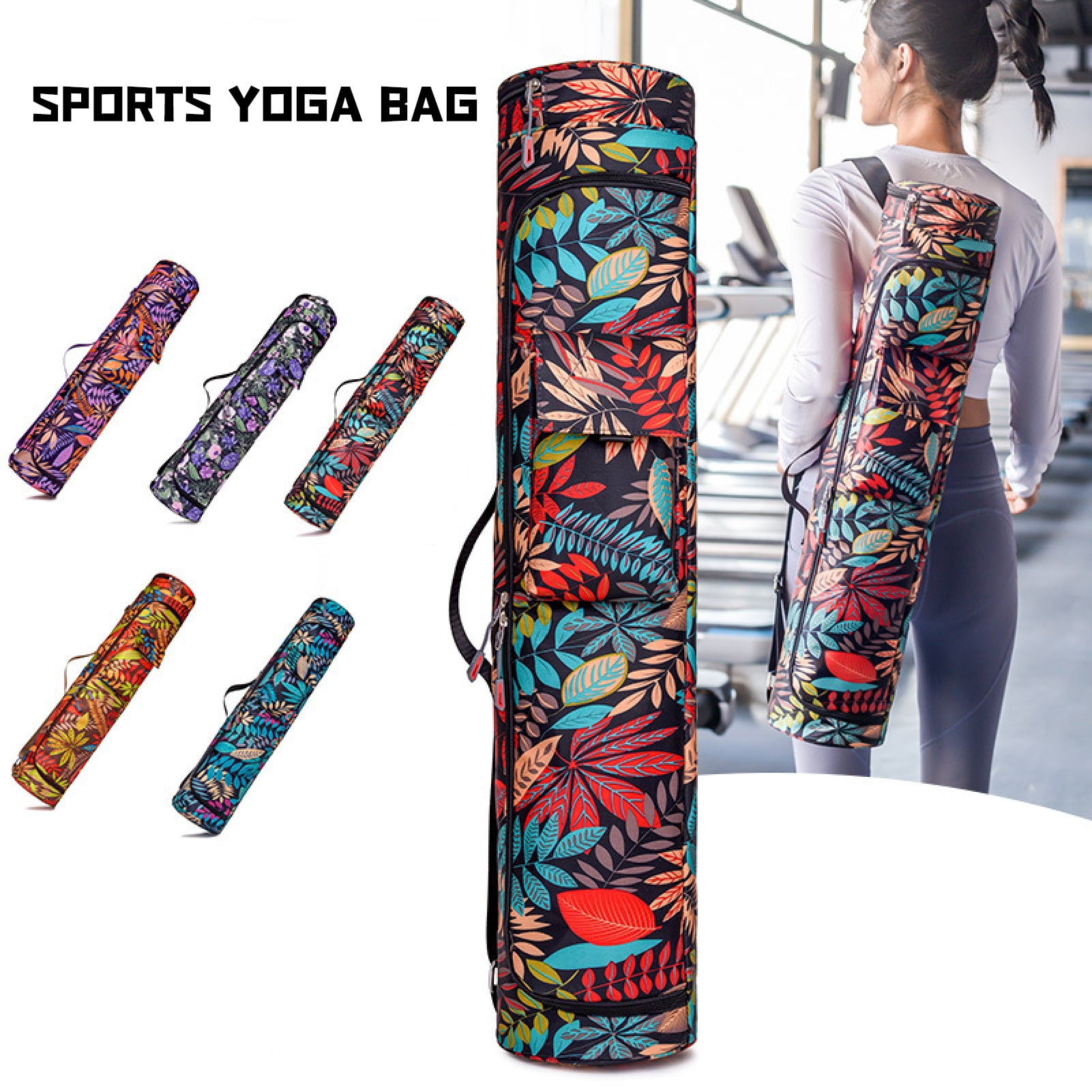 HZLXW Portable Fashion Printed Adjustable Strap One-shoulder Yoga ...