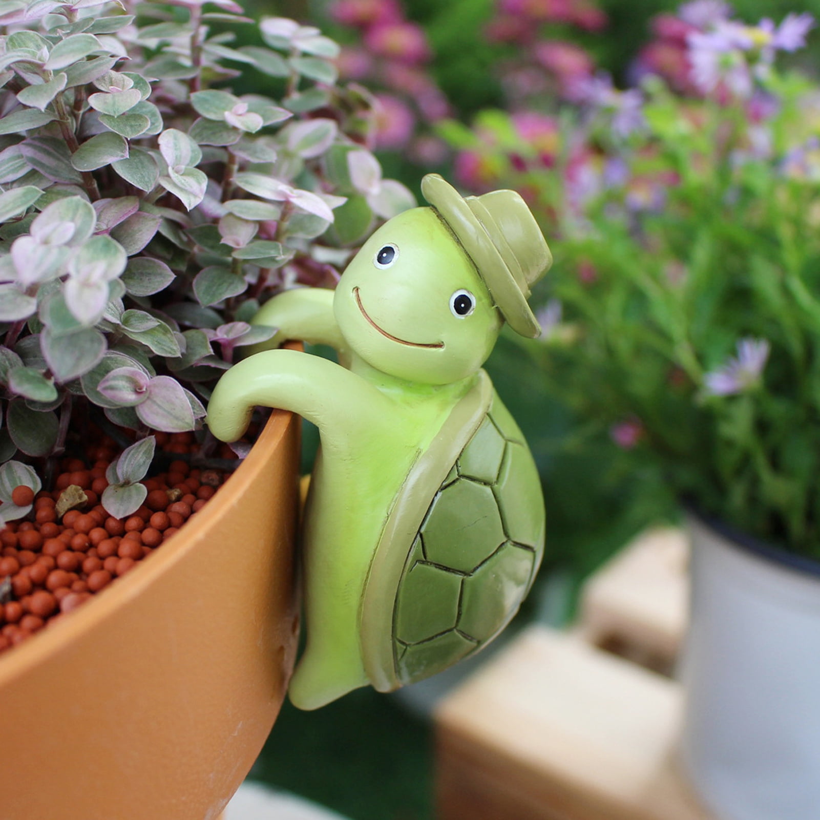 HZLXW Resin Turtle Figurine Planter Hugger Plant Pot Hanger Hanging ...