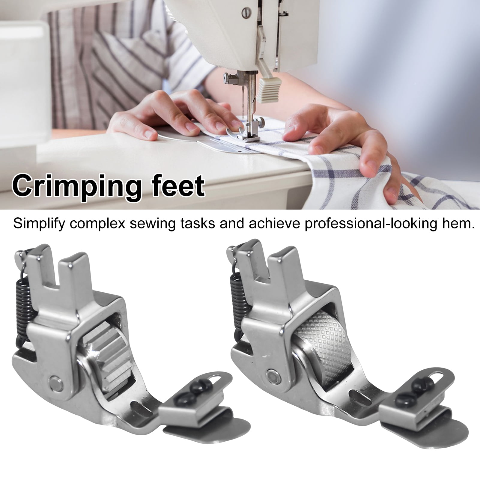 HZLXW Rolled Hemmer Presser Foot Adjustable Hem Presser Foot with Metal ...
