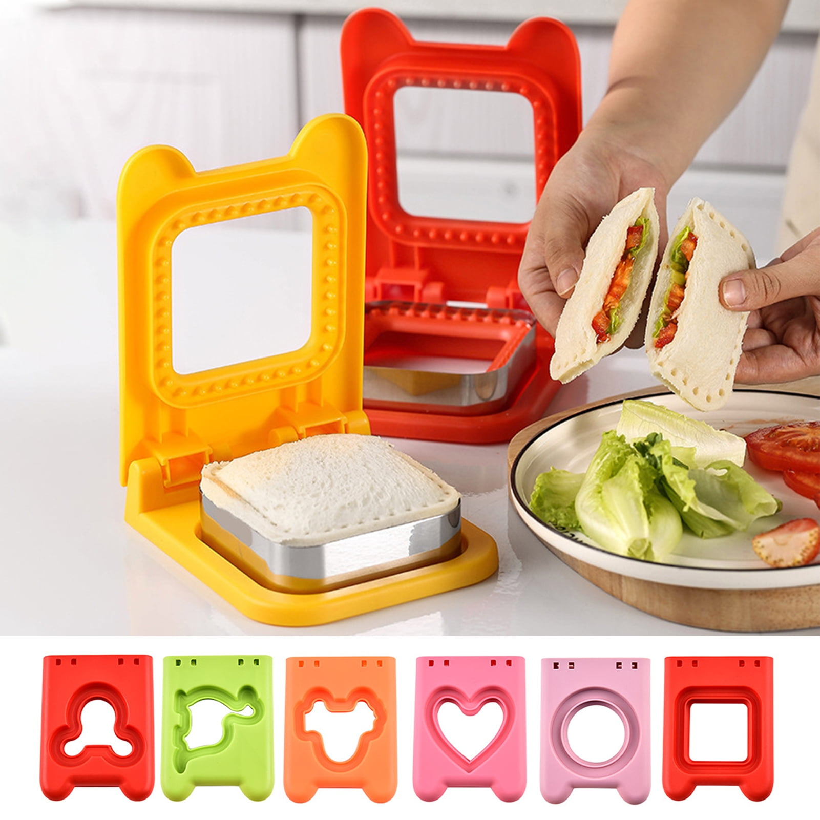 HZLXW Sandwich Cutter And Sealer Pocket Sandwiches Maker Uncrustables ...