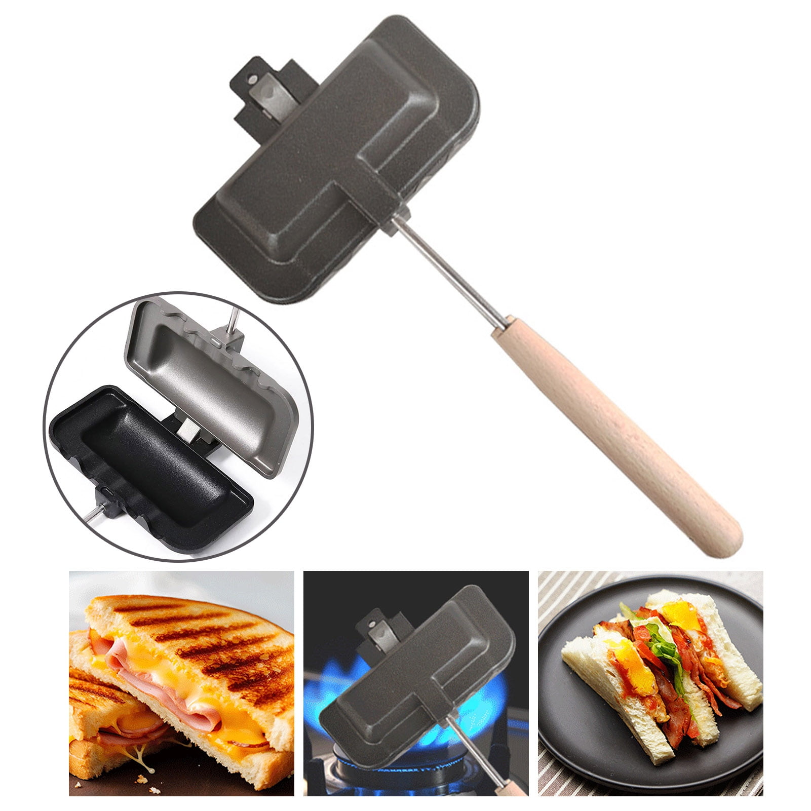 HZLXW Sandwich Maker Nonstick Grill Pan for Breakfast Hot Dog Toaster ...
