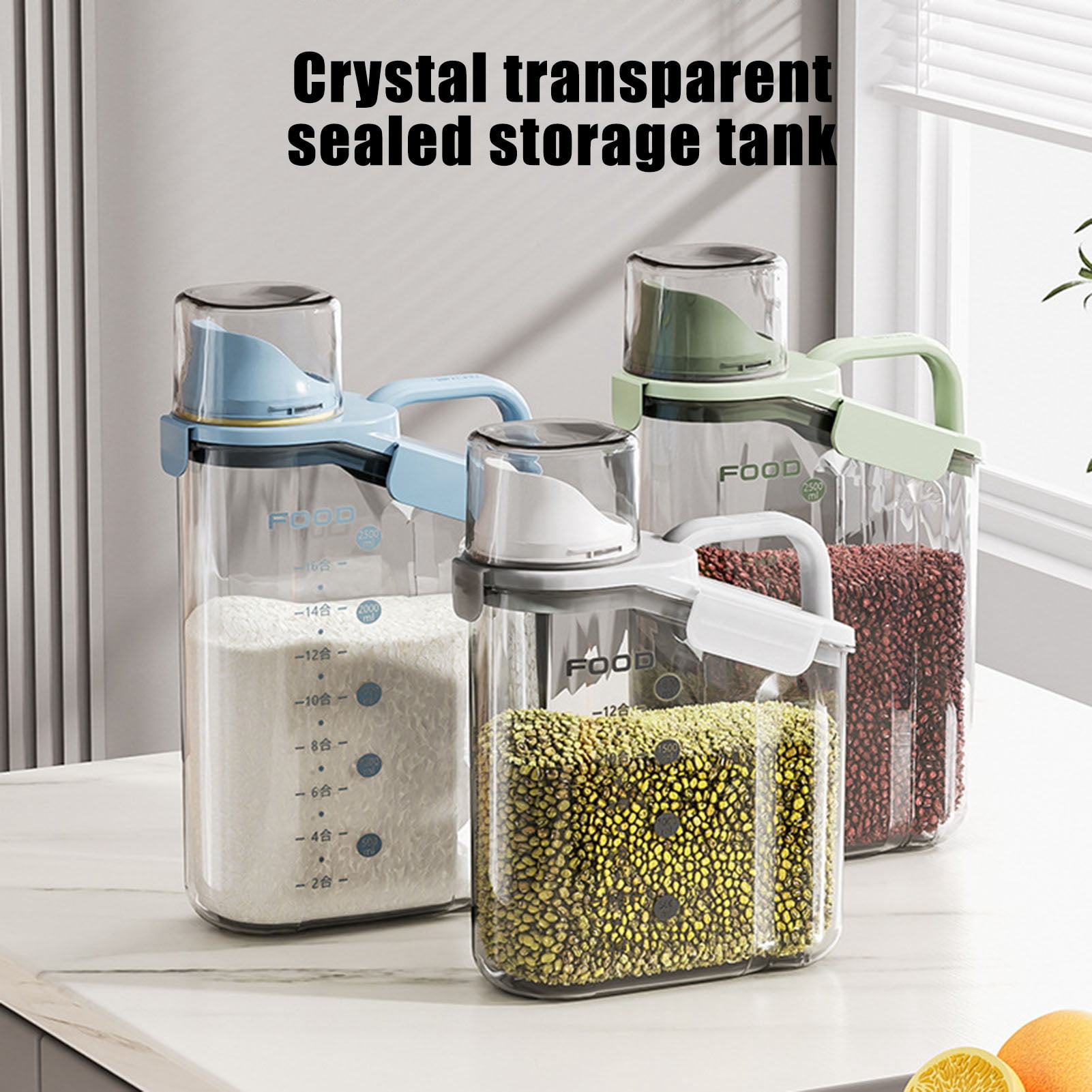 HZLXW Sealed Jar Food Storage Container with Measuring Cup BPA-Free ...