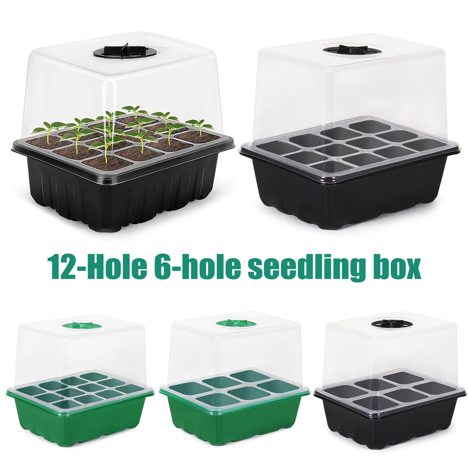 HZLXW Seeds Starter Tray 6 Cells/12 Cells Seeds Germination Tray with ...