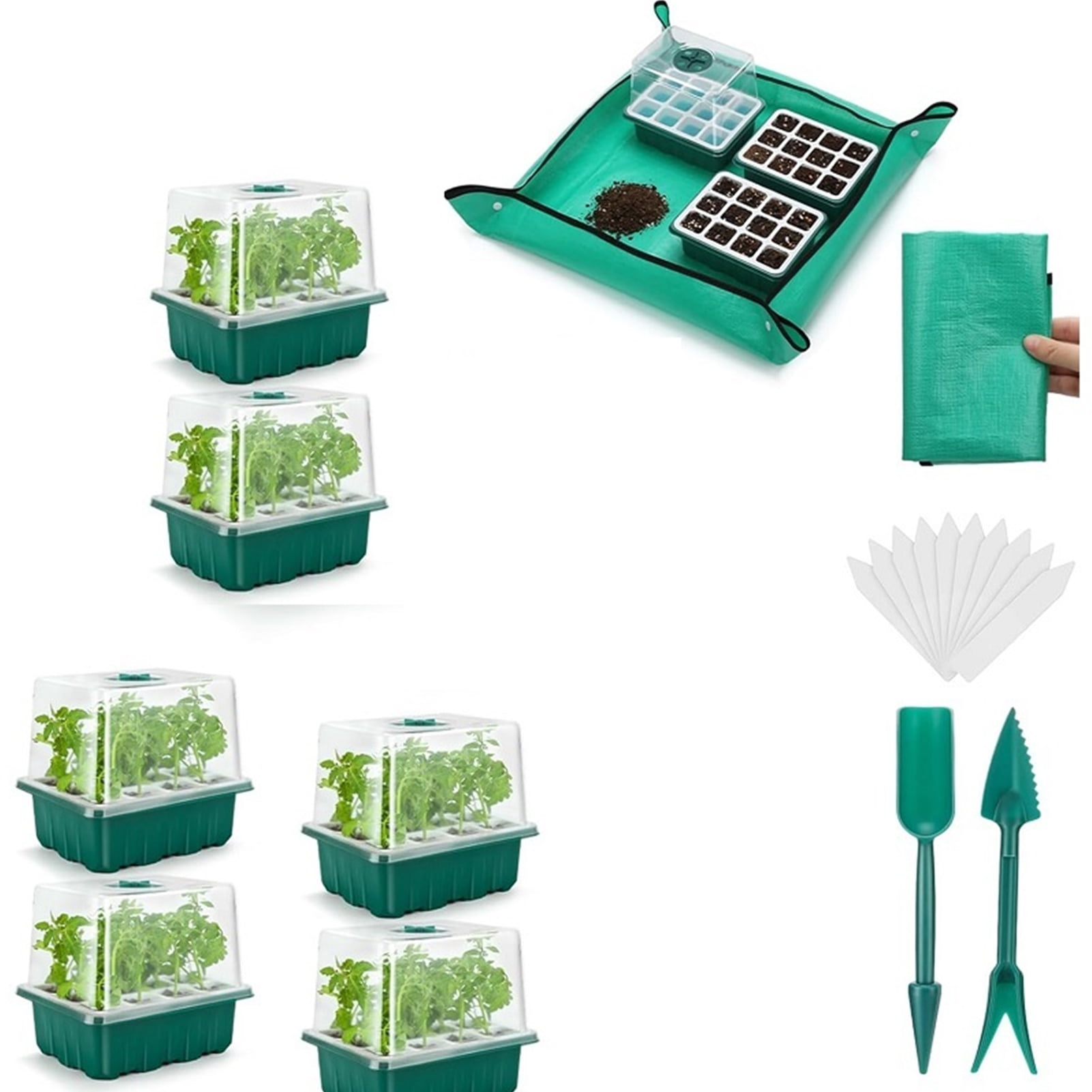 HZLXW Seeds Starter Tray Box 12 Cells Nursery Pot Reusable Planter with ...