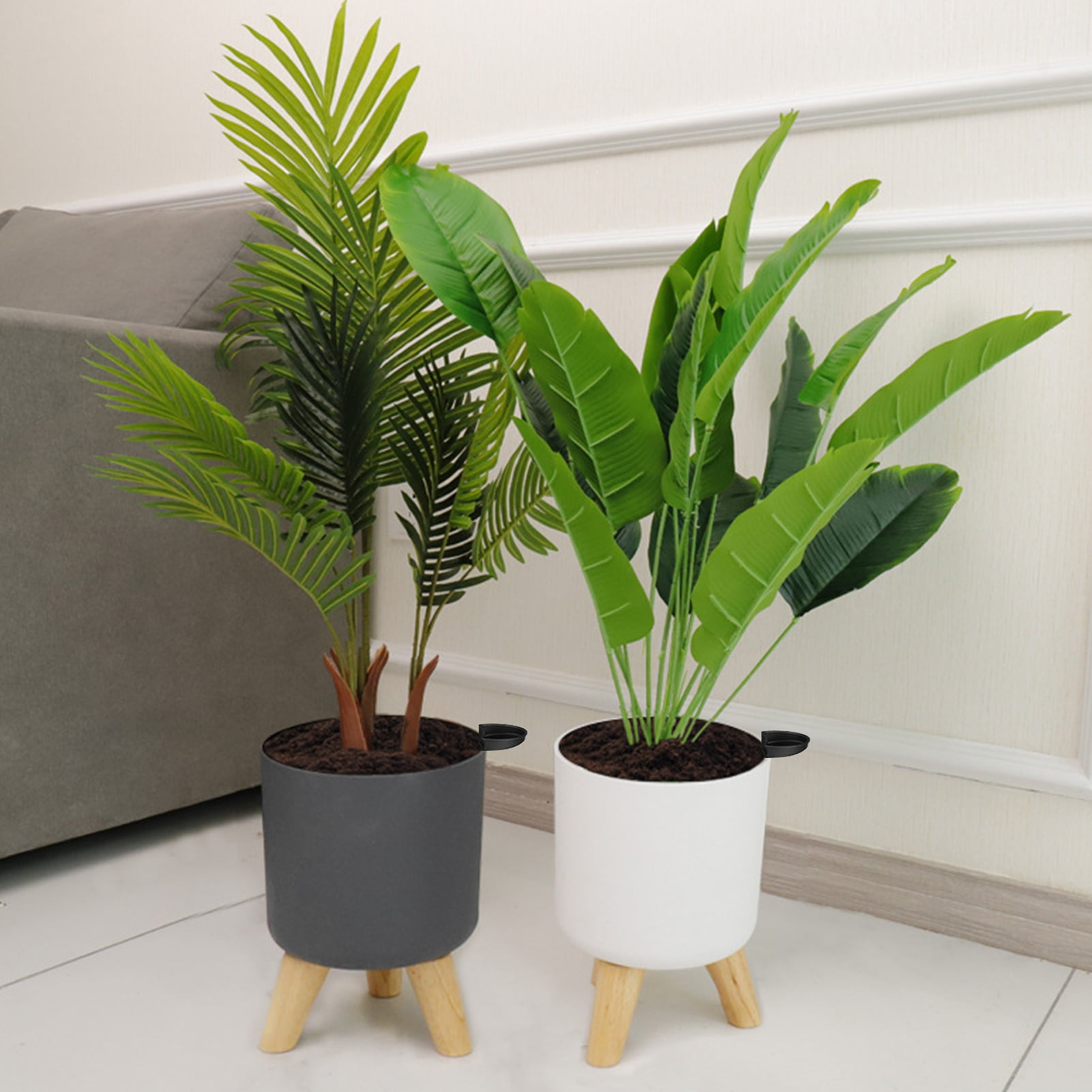 HZLXW Self Watering Flower Pot Planter Pot with Solid Wood Legs Solid ...