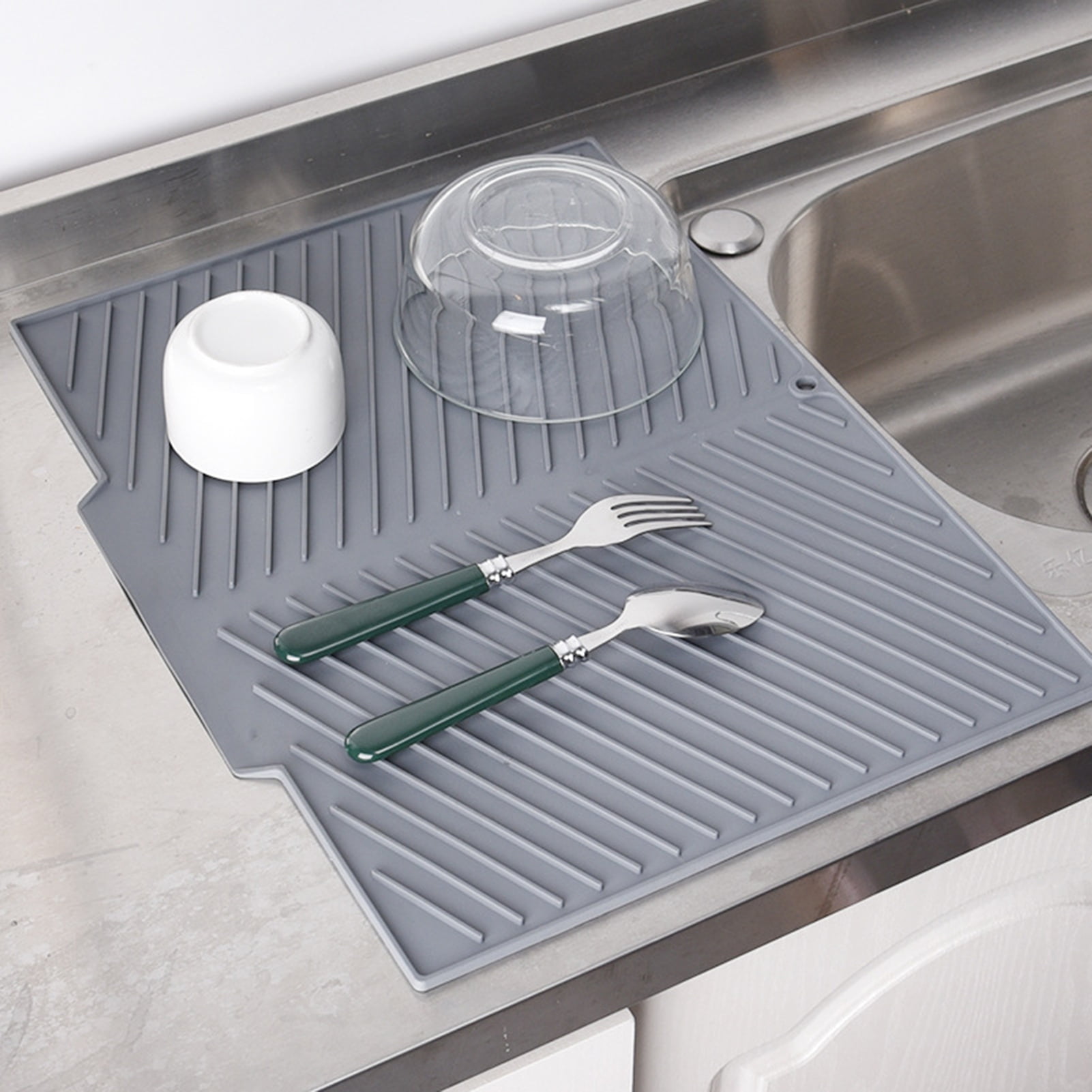 HZLXW Silicone Drain Mat for Kitchen Counter Non-Slip Heat Resistant ...