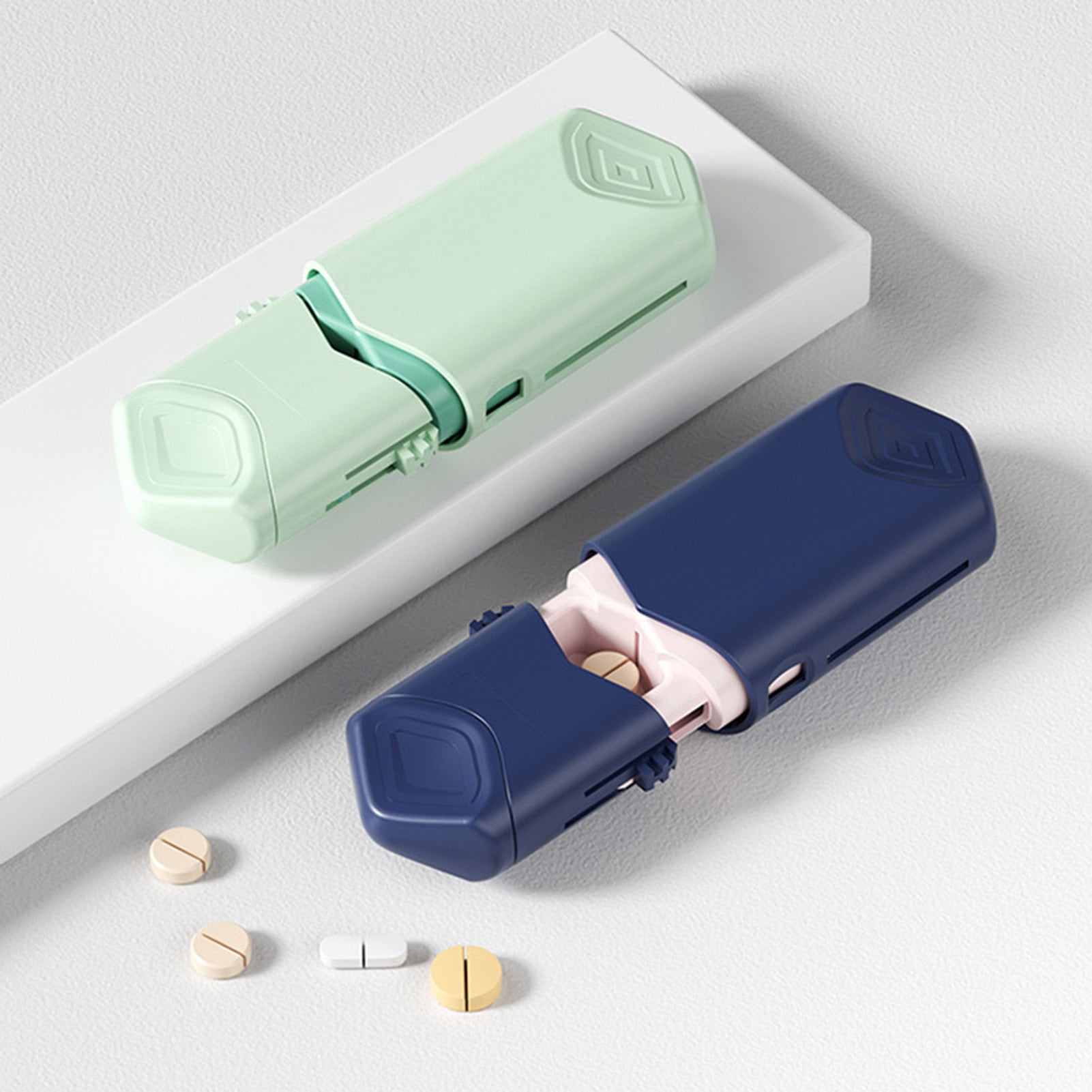 HZLXW Small Pill Cutter Organizer Telescopic Design BPA-free Easy to ...