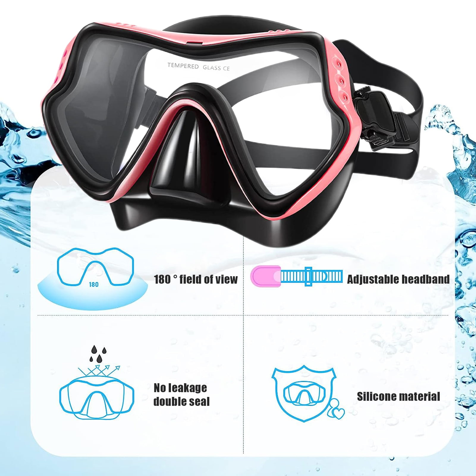 HZLXW Snorkeling Gear Set Men Women Adults Anti-Fog Panoramic View ...