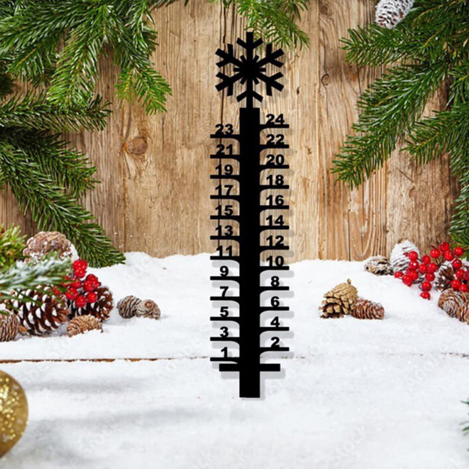 HZLXW Snow Gauge Snowflake Shape Yard Snow Measurer Stake Iron Snowfall ...