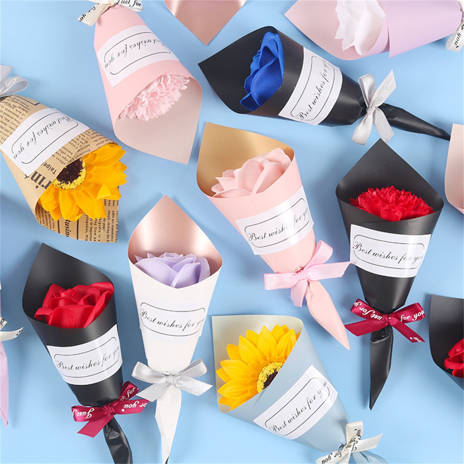 HZLXW Soap Flowers Mini Realistic Charming Romantic Fake Eternal Soap ...