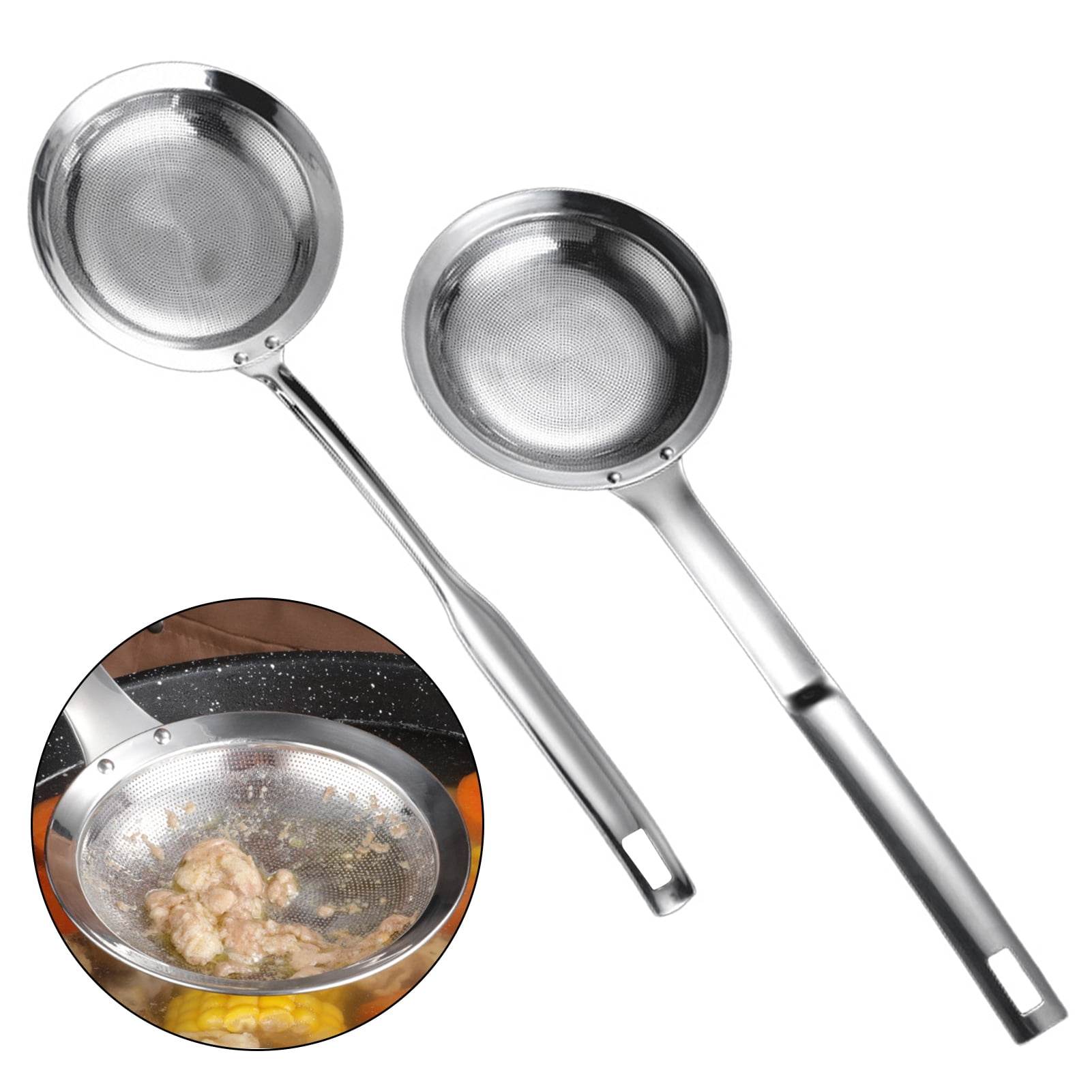 HZLXW Stainless Steel Colander Spoon Strainer Fine Mesh Sieve Oil ...