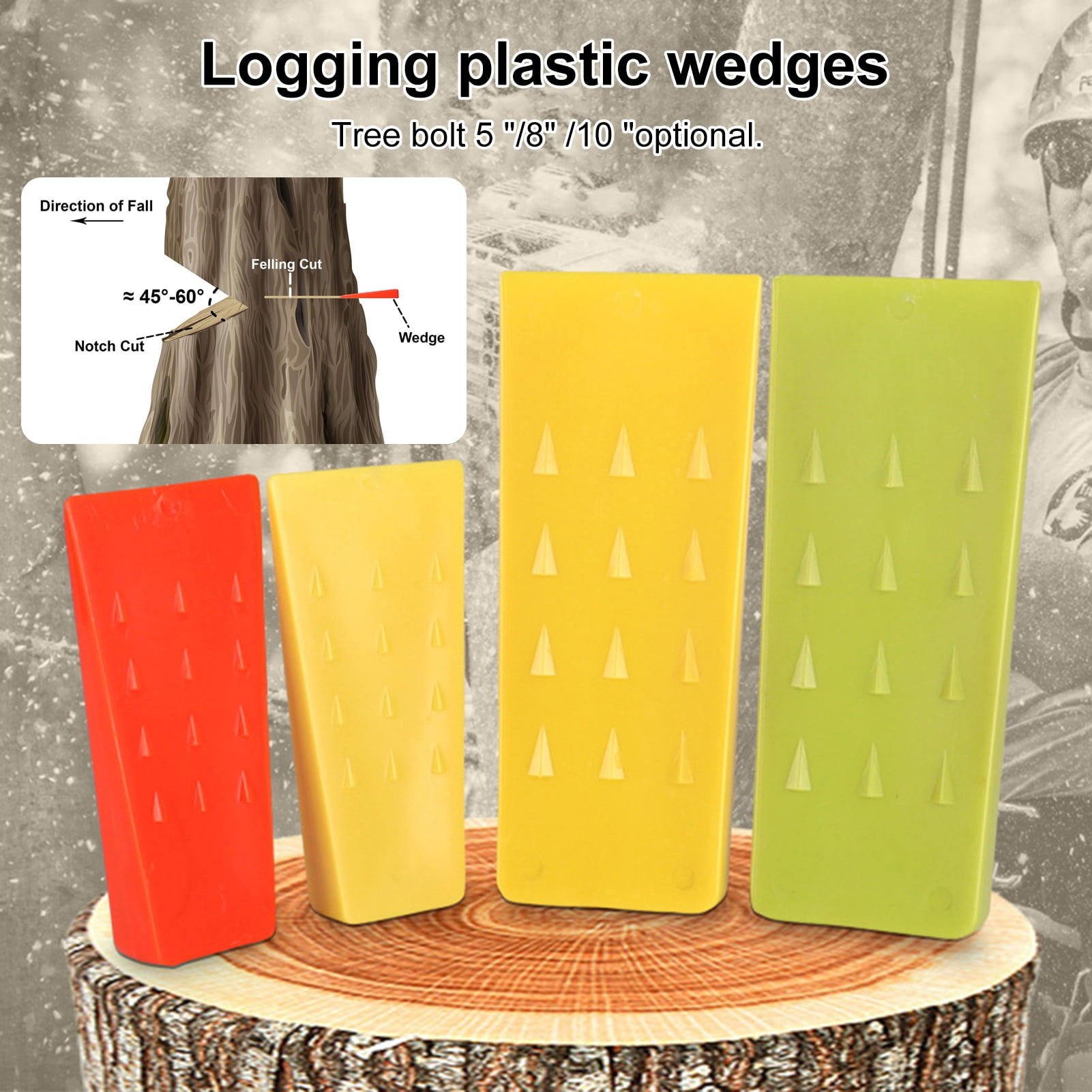 HZLXW Tree Felling Wedges with Sharp Spikes High Durability Thickened ...