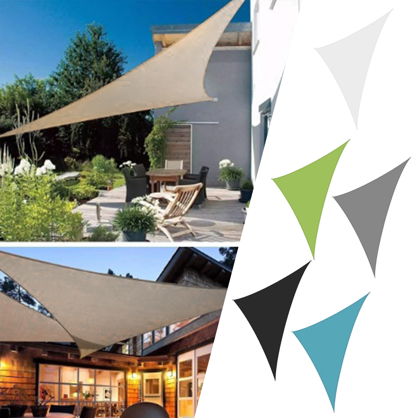 HZLXW Triangle Sun Shade Sail Waterproof UV Block Sun Shade Canopy ...