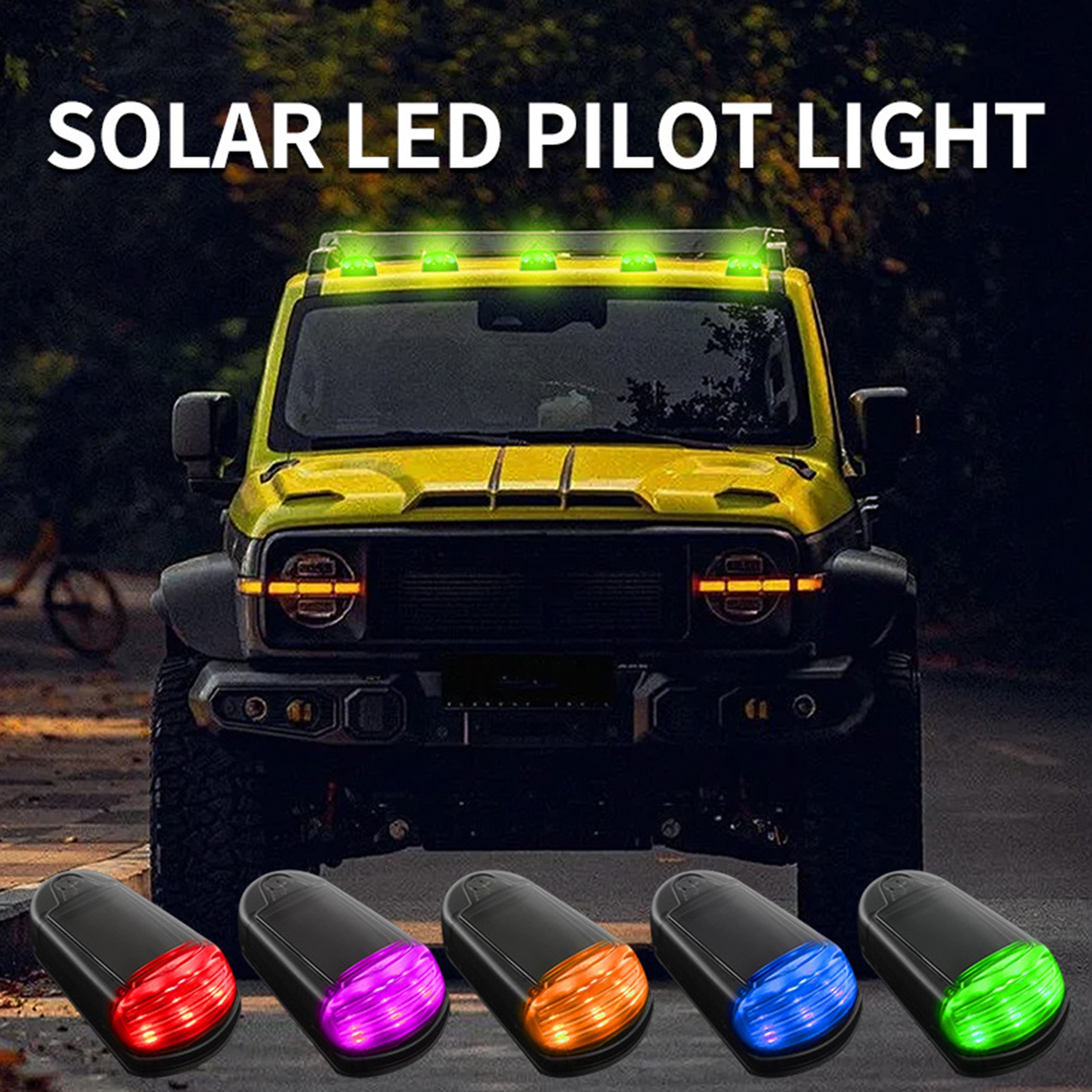 HZLXW Truck Wireless Solar Cab Lights Solar Powered Roof Lights ...
