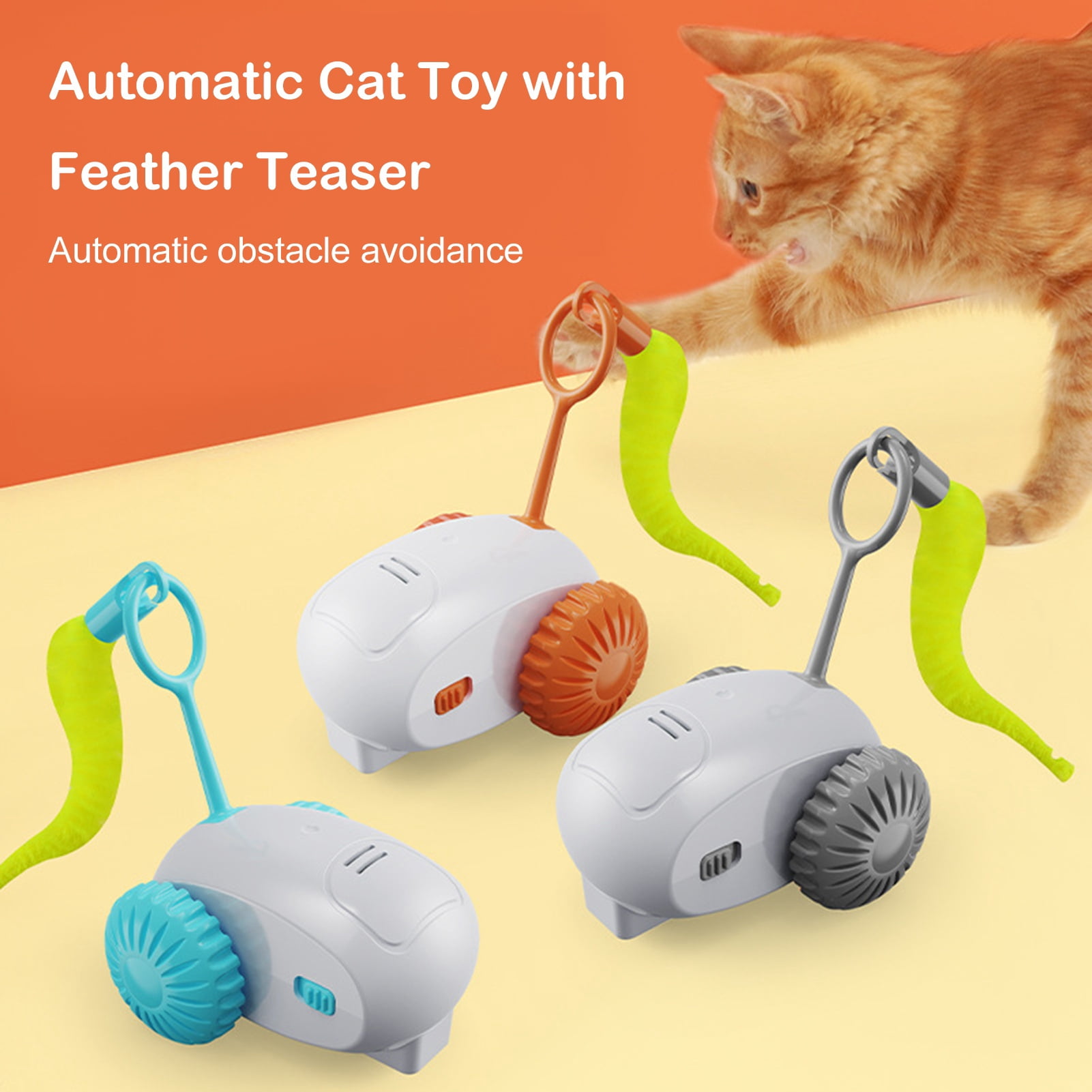 HZLXW Turbo Tail Cat Toy Interactive Cat Mouse Toy USB Rechargeable ...