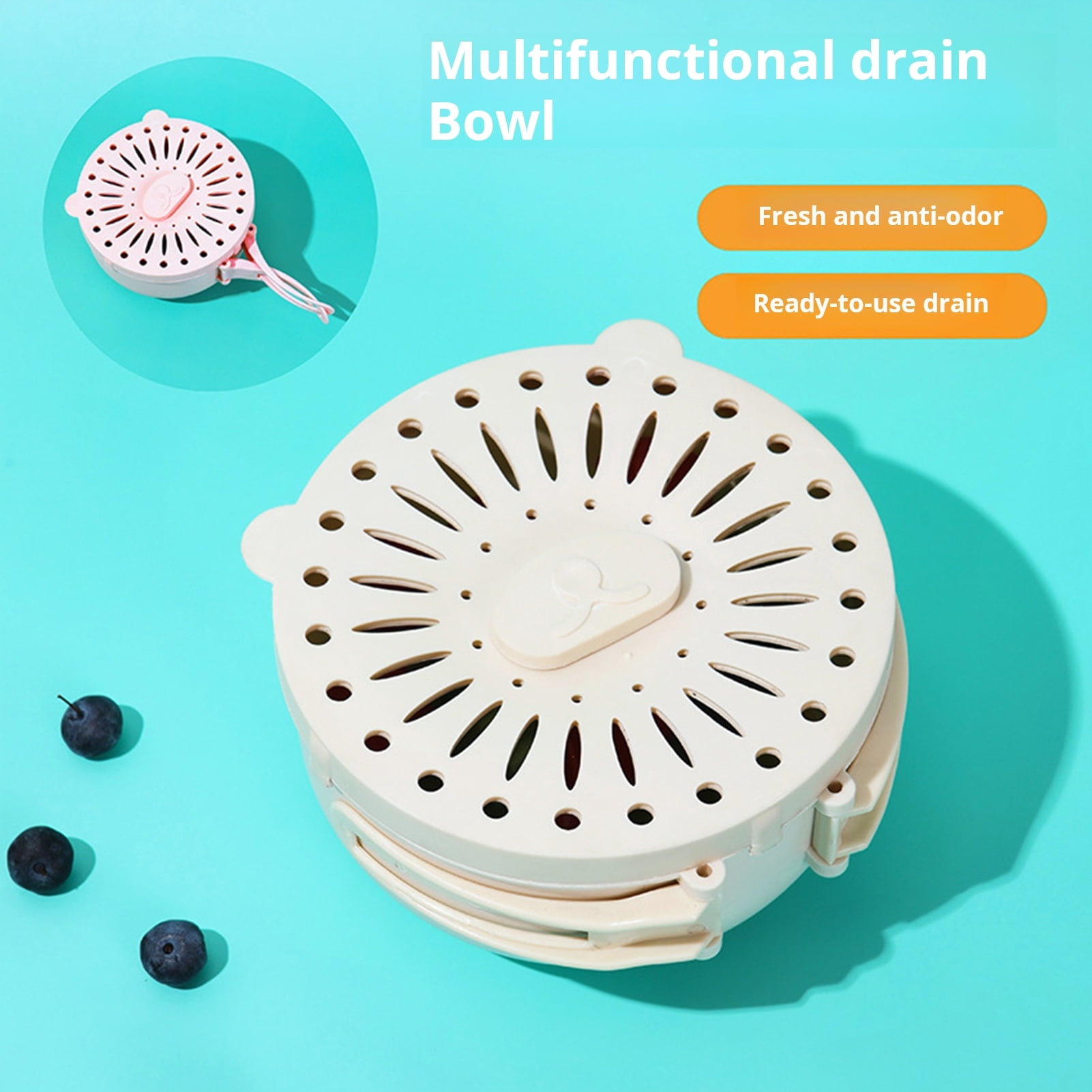 HZLXW Vegetable Wash Basket with Foldable Handle Food Grade BPA Free ...