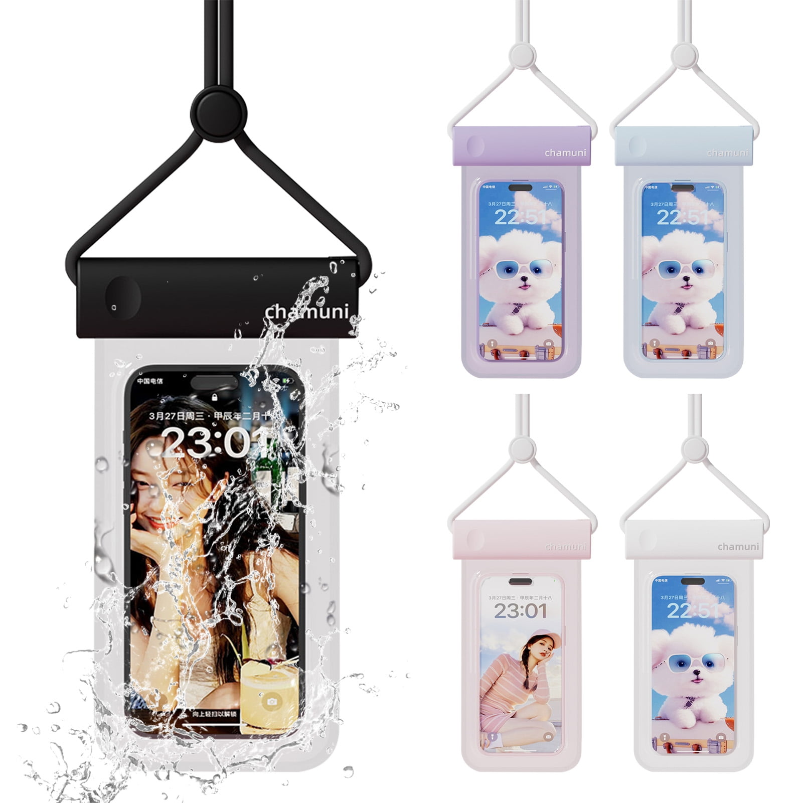 HZLXW Waterproof Phone Pouch with Lanyard Touchscreen Clear Leakproof ...