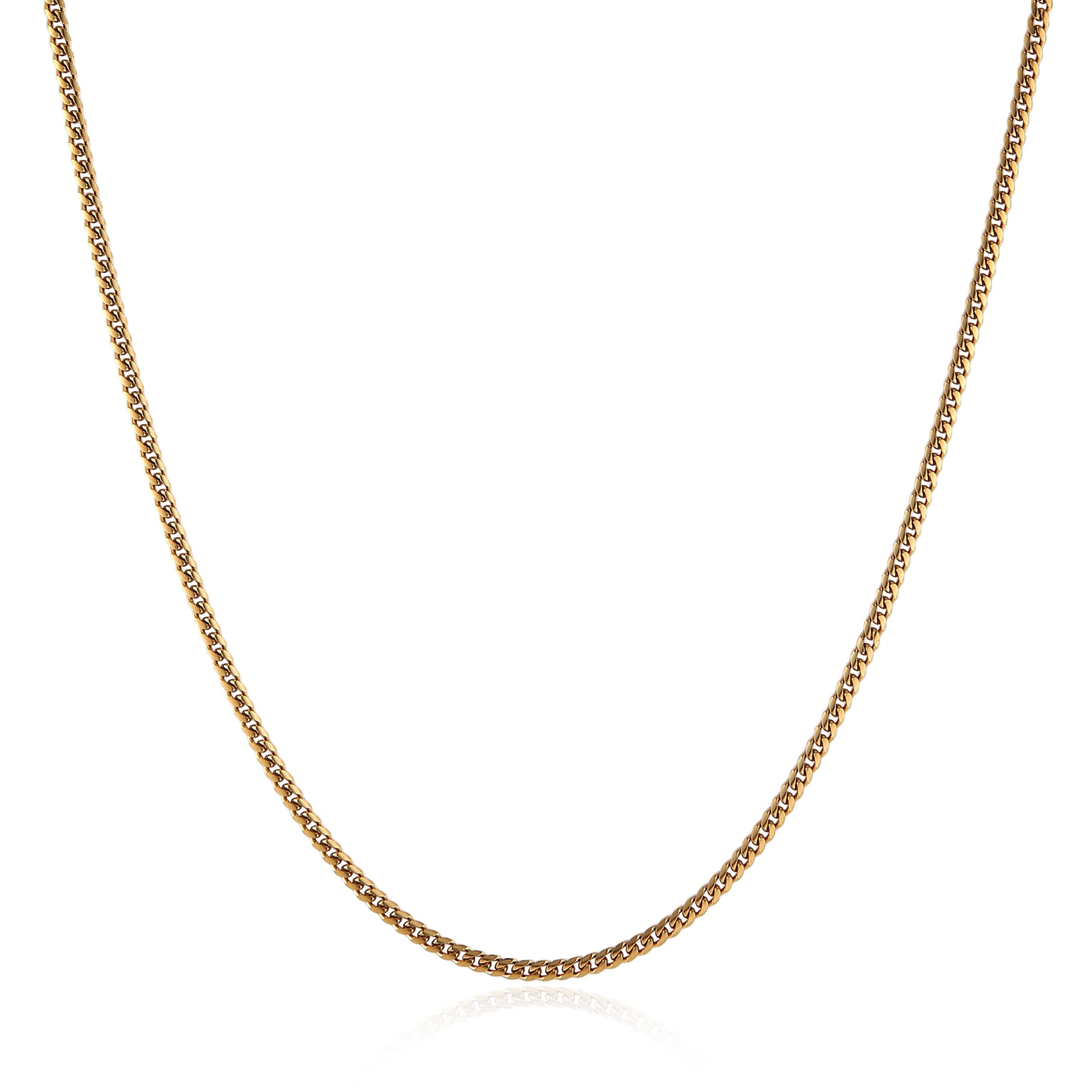 HZMAN 3.5mm Cuban Chain for Men Stainless Steel Men's Gold Chain ...