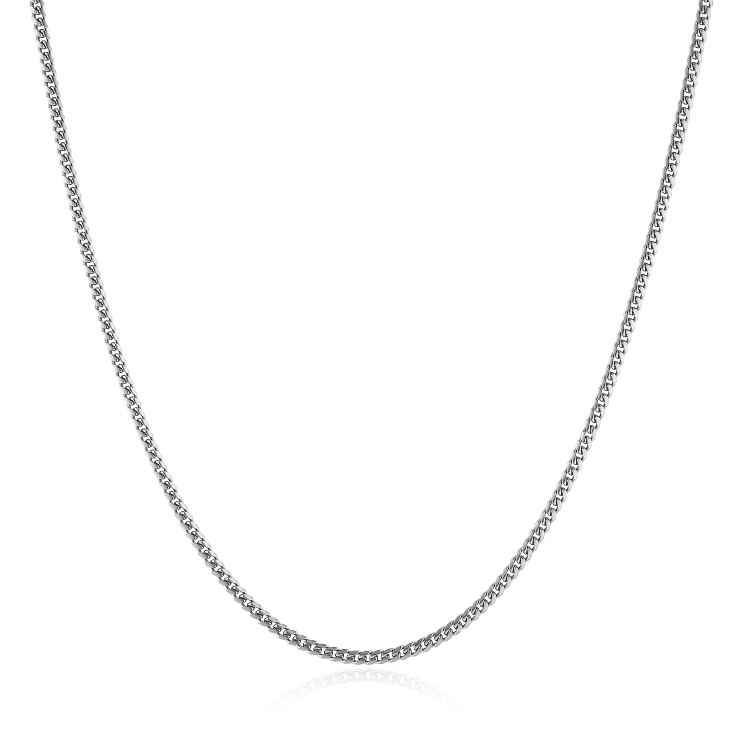 HZMAN 3.5mm Cuban Chain for Men Stainless Steel Men's Silver Chain ...