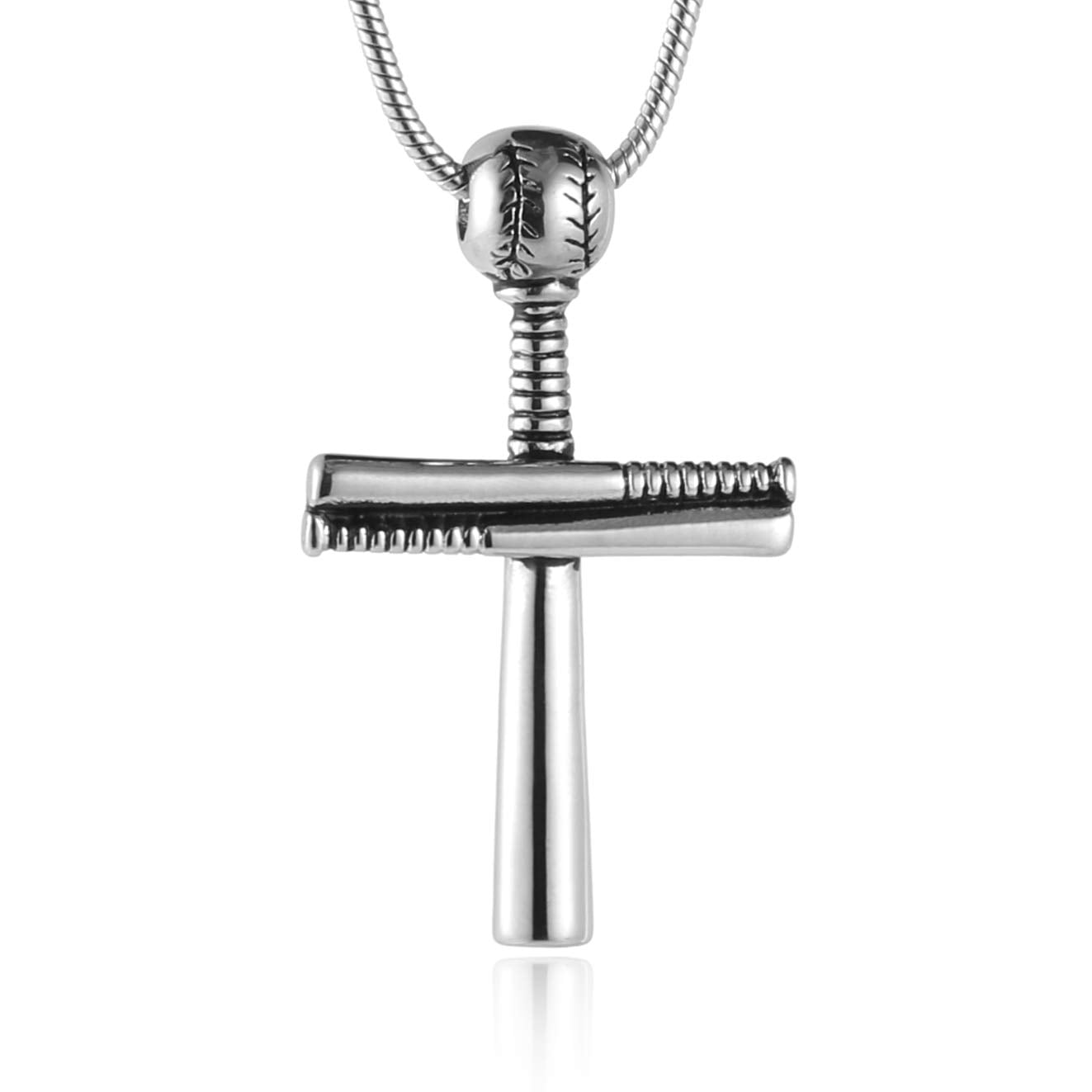 HZMAN Athletes Stainless Steel Cross Necklace with Baseball & Bat ...