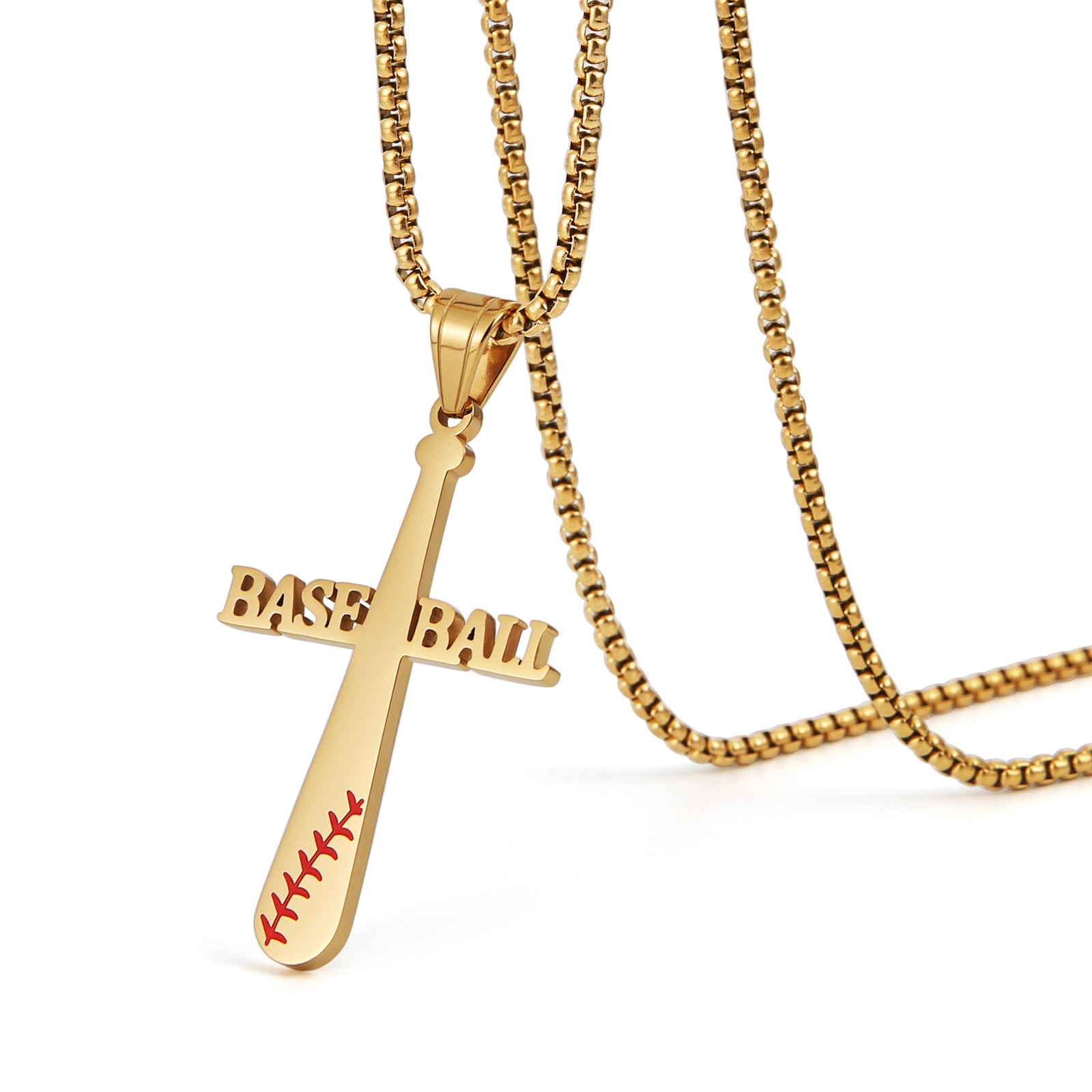 HZMAN Baseball Cross Pendant, I CAN DO ALL THINGS STRENGTH Bible Verse ...