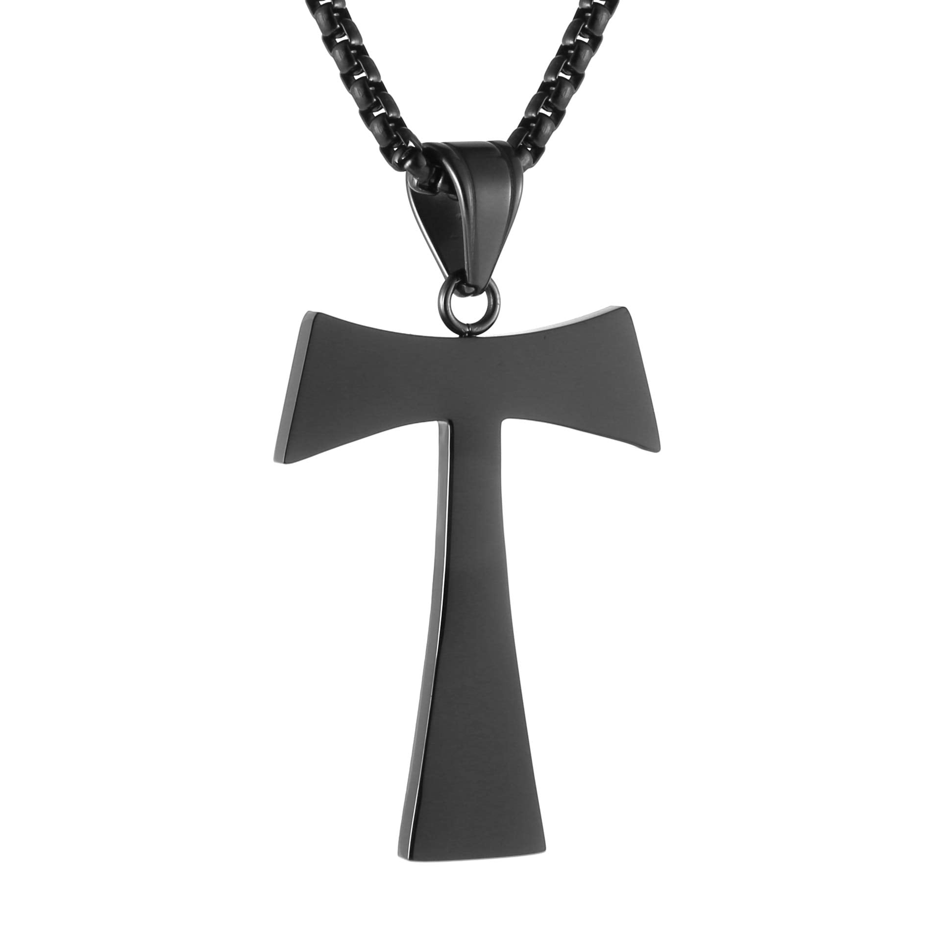 HZMAN Christian Tau Tao Cross Franciscan Stainless Steel Pendant ...