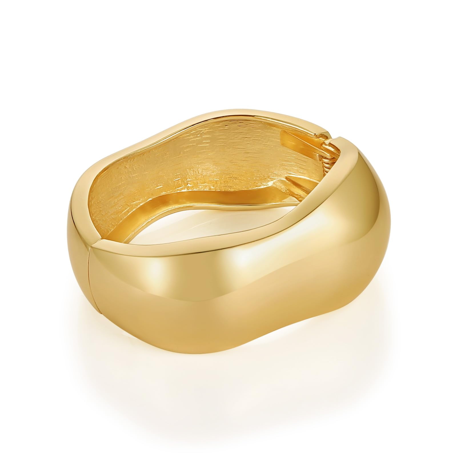 HZMAN Chunky Gold Cuff Bracelets for Women Thick Wide Bangle Bracelet ...