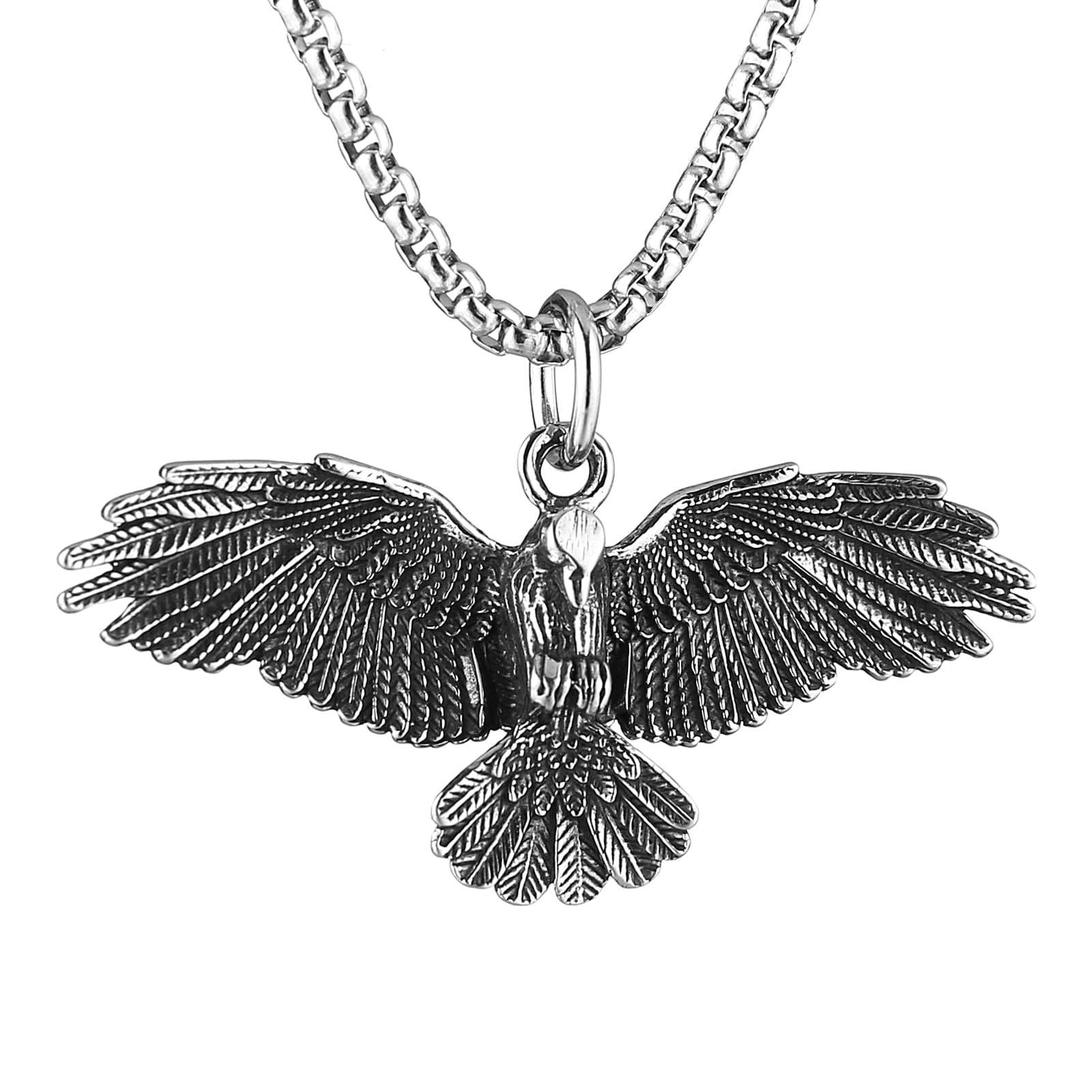 HZMAN Eagle Necklace for Men Women Stainless Steel Punk Rock Flying ...