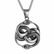 HZMAN Gothic Jewelry Men's Stainless Steel Animal Snake Pendant Chain ...