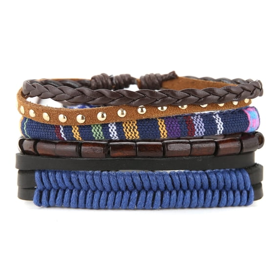 HZMAN Handmade Braided Leather Bracelet for Men Women Bohemian Ethnic ...
