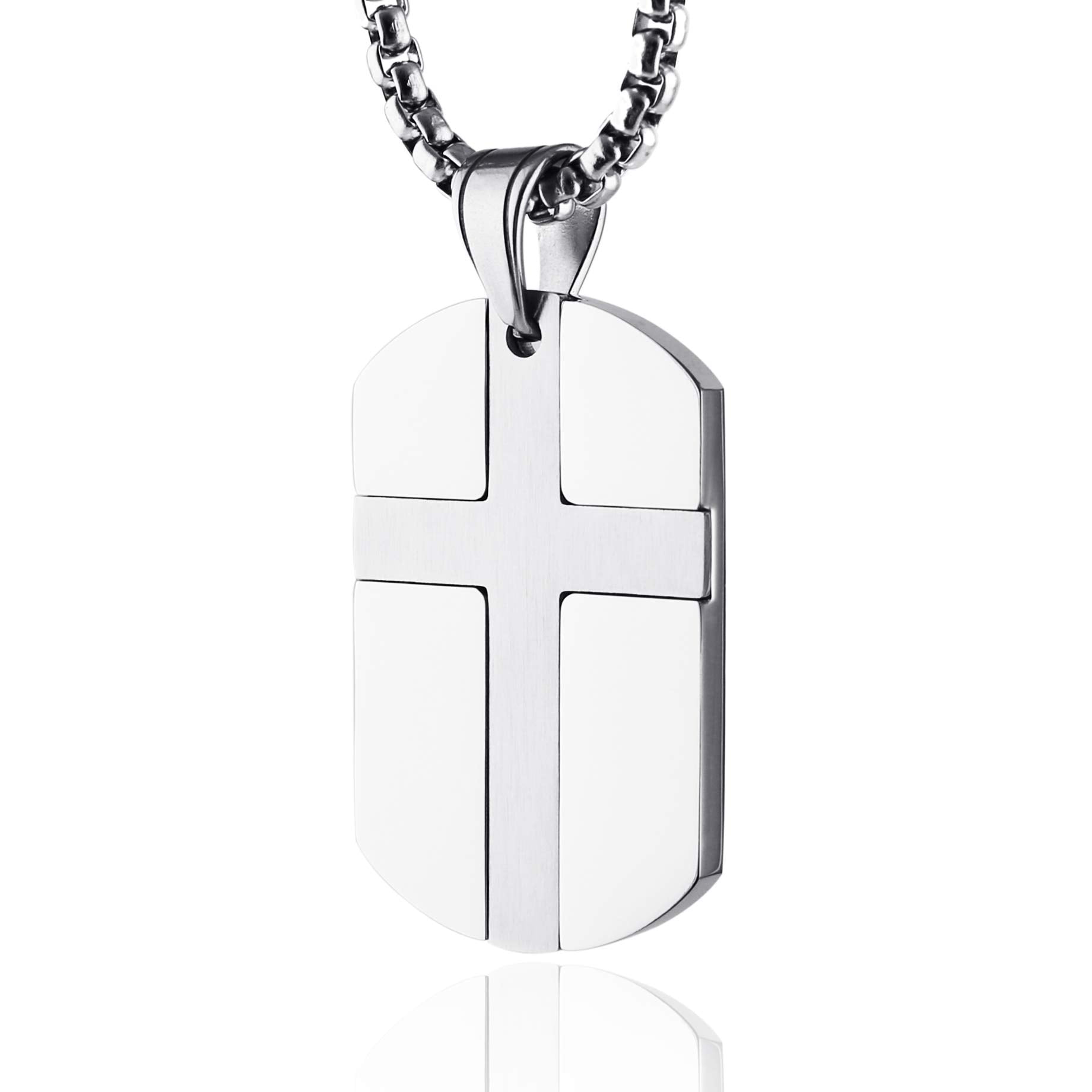 HZMAN Isaiah 41:10 Jewelry, Stainless Steel cross Dog Tag Necklace ...