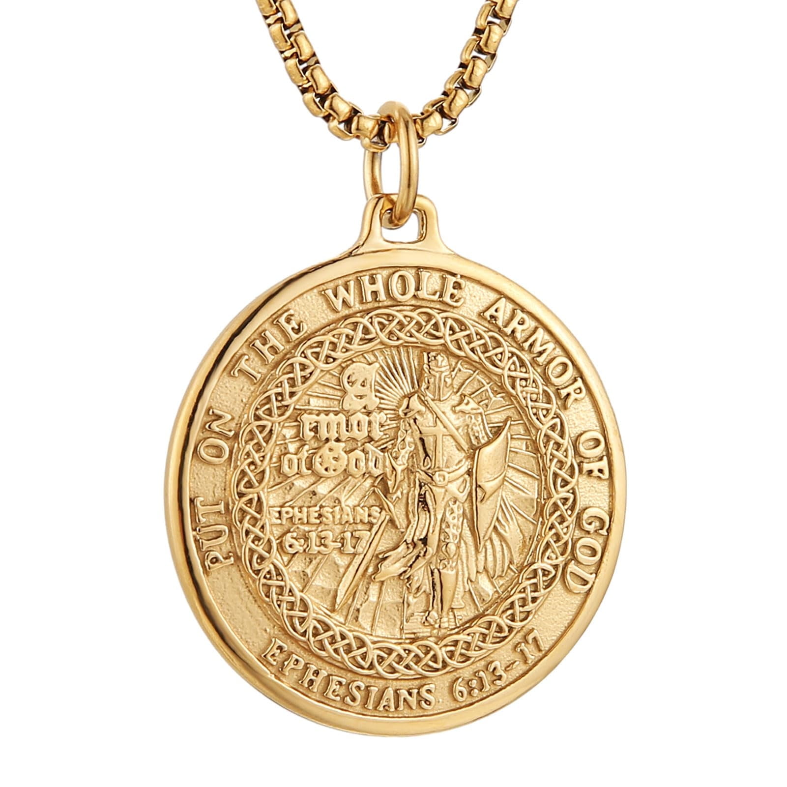 HZMAN Knights Templar Necklace for Men Stainless Steel Medieval Red ...