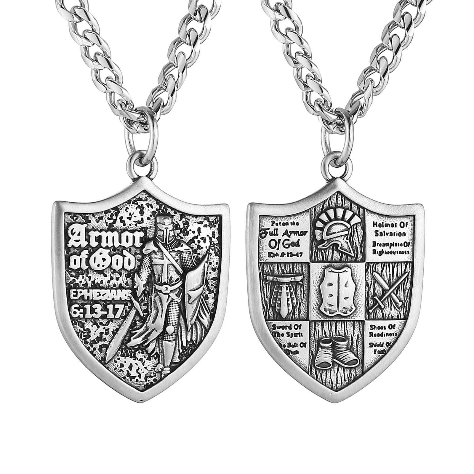 HZMAN Knights Templar Necklace for Men Stainless Steel Medieval Red ...