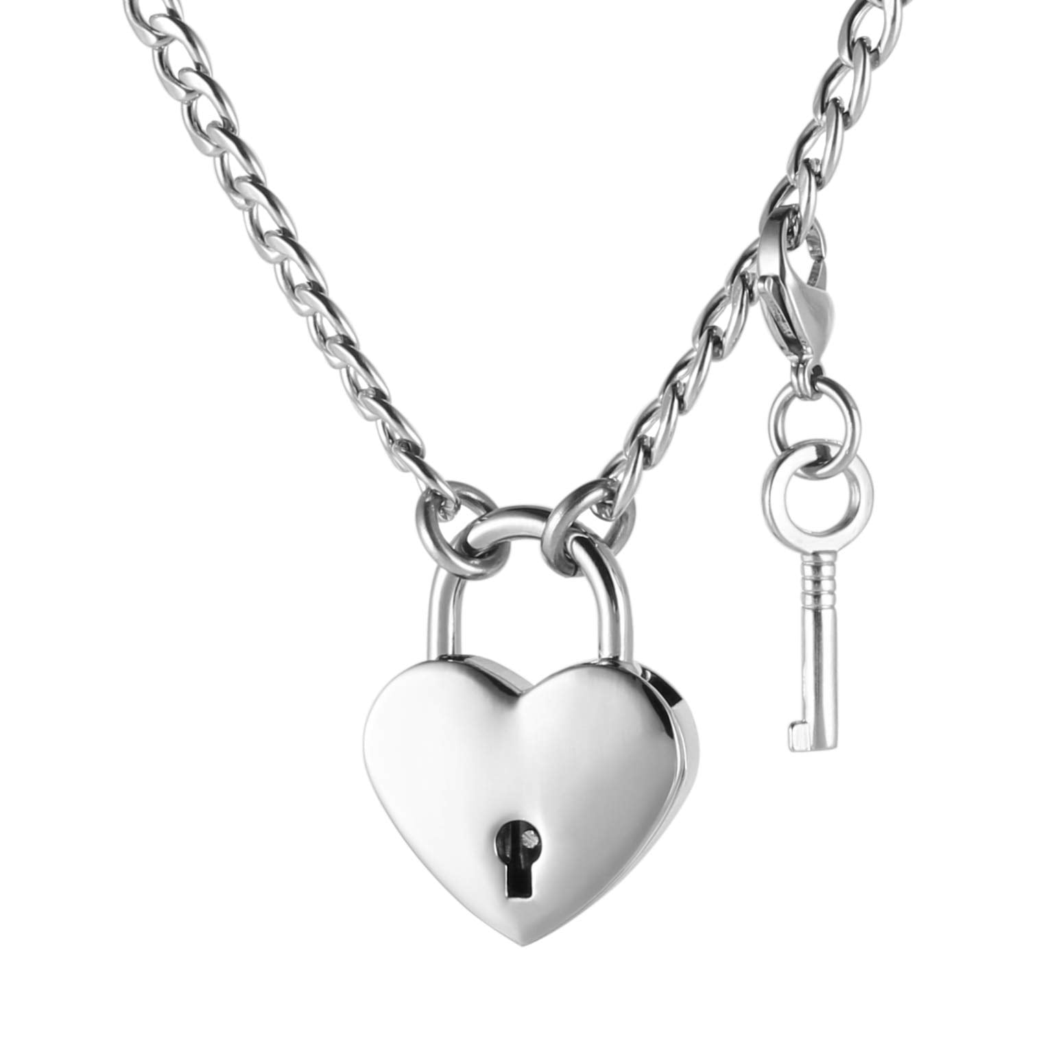 HZMAN Lover Heart Padlock Necklace Padlock Collar Choker for Men Women ...