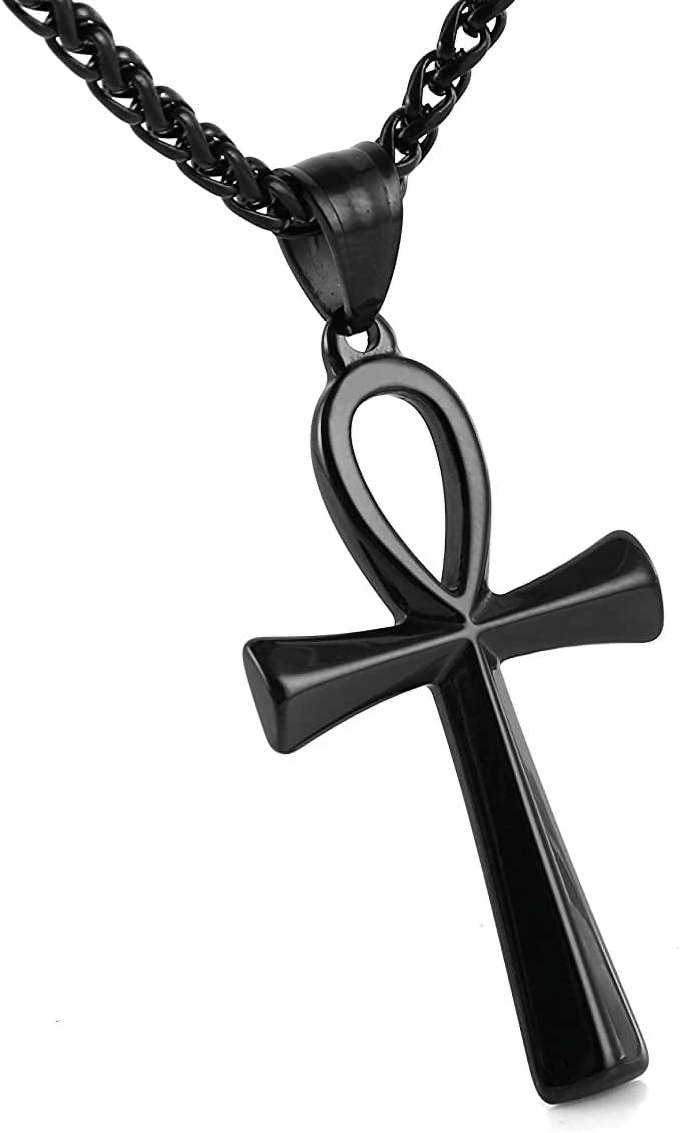 HZMAN Men's Stainless Steel Coptic Ankh Cross Religious Pendant ...