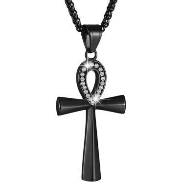 Bestyle Eye of Horus Ankh Pendant Necklace, Stainless Steel, Silver ...