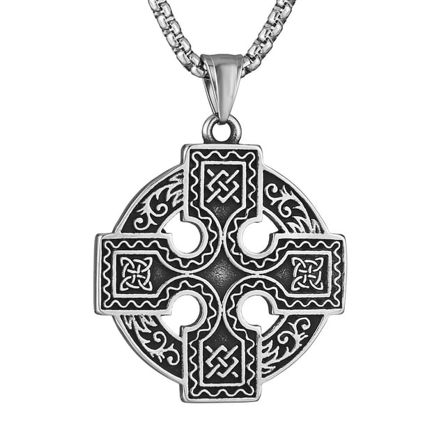 HZMAN Stainless Steel Celtic Cross Necklace for Men Women Vintage ...