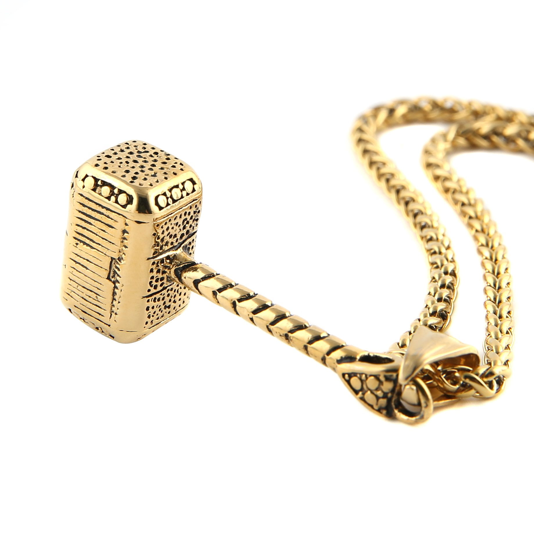 HZMAN Thor Hammer Stainless Steel Necklace For Men and Women Hammer ...