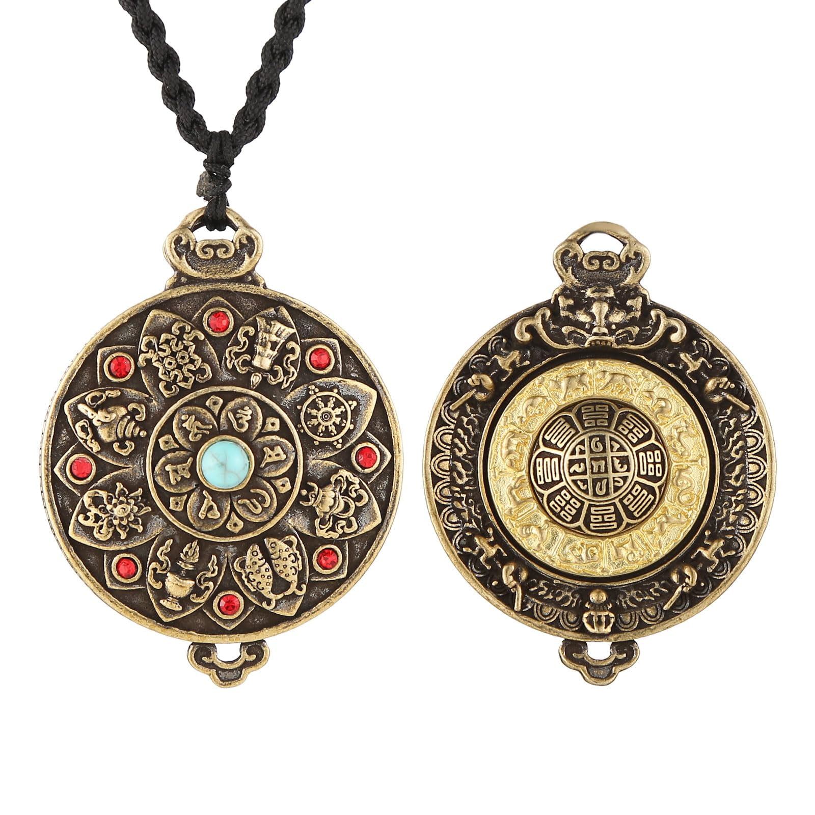 HZMAN Tibetan Buddhism Necklace for Men Women Stainless Steel Retro ...