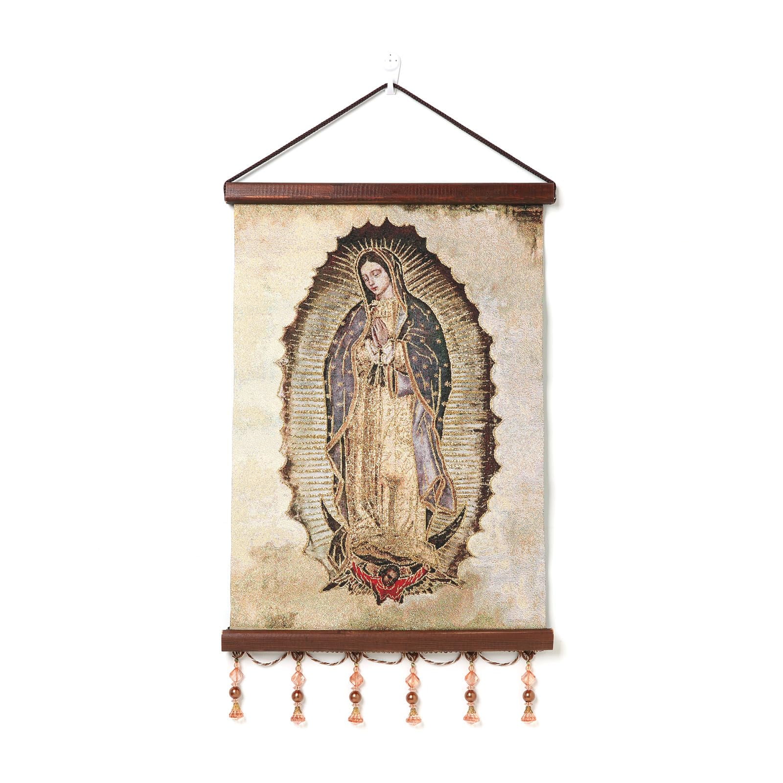 HZMAN Virgin Mary Painting Retro Handmade Weave Wall Art Decor Holy Our ...