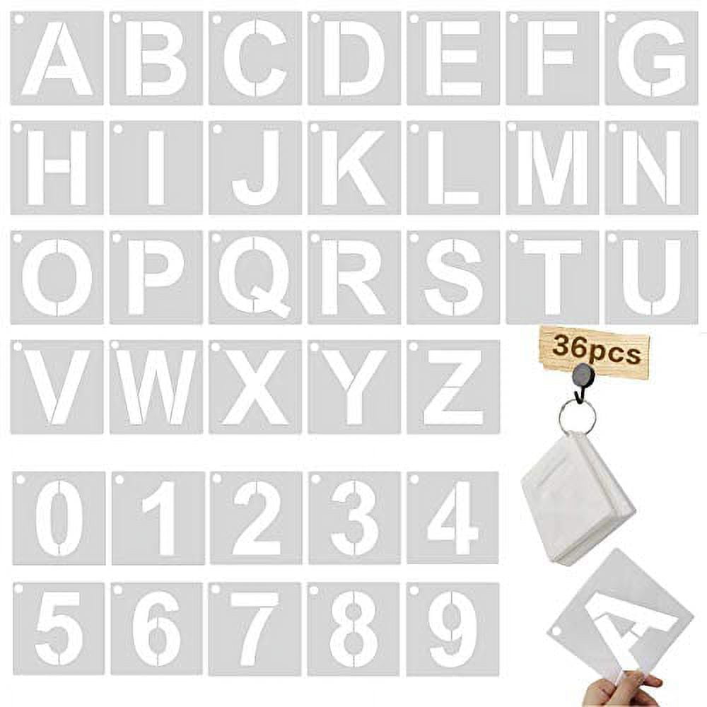 HZMM 6 Inch Letter .. Stencils Numbers Craft Stencils, .. 36 Pcs ...