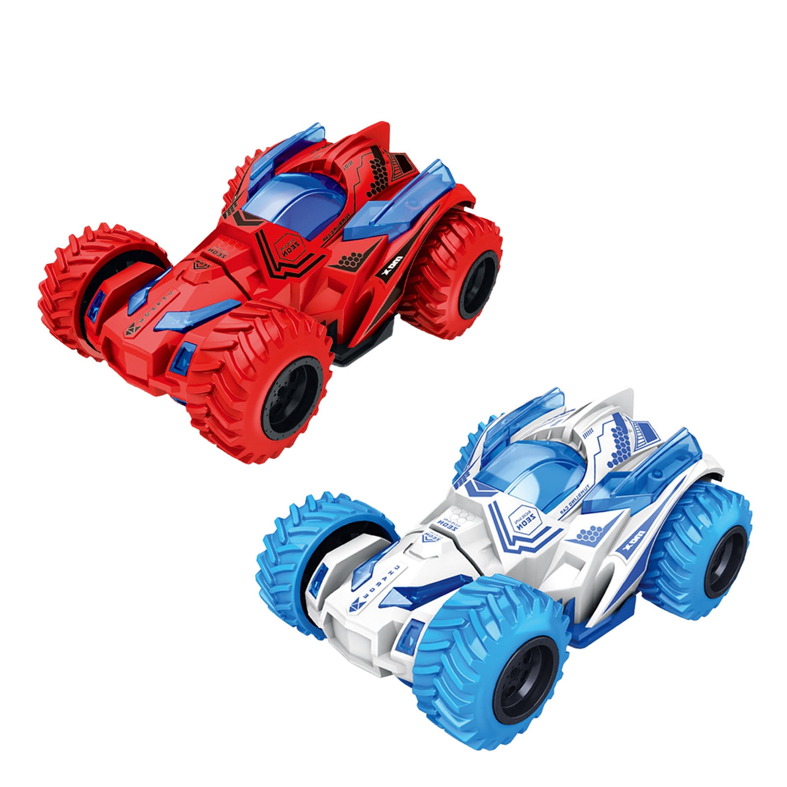 HZRSLY 2PC Off-Road Vehicle Stunt Spinning Tipping Car Toy, Powerful ...