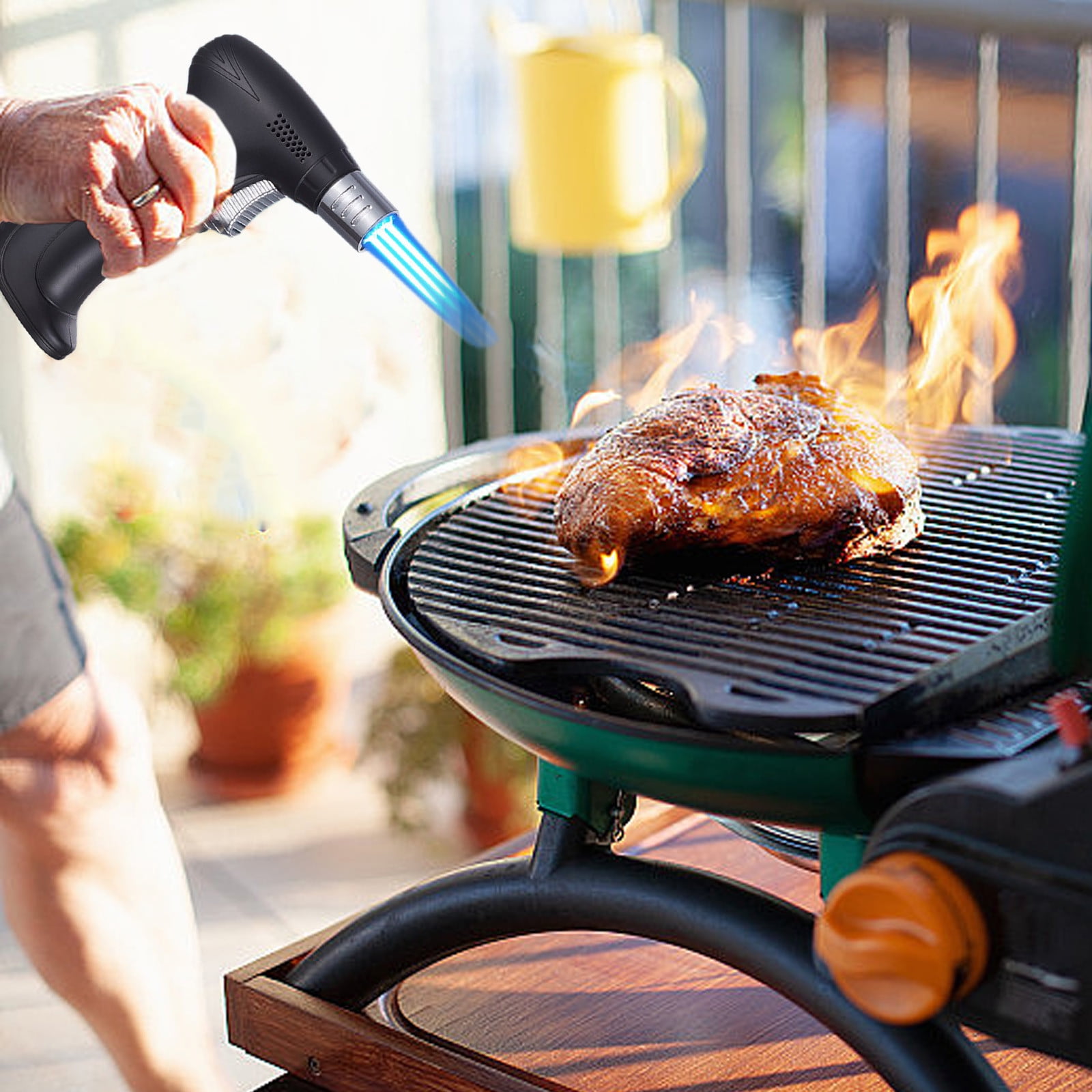 HZRSLY Butane Lighter, Refillable Kitchen Torch Lighter with Safe Lock ...