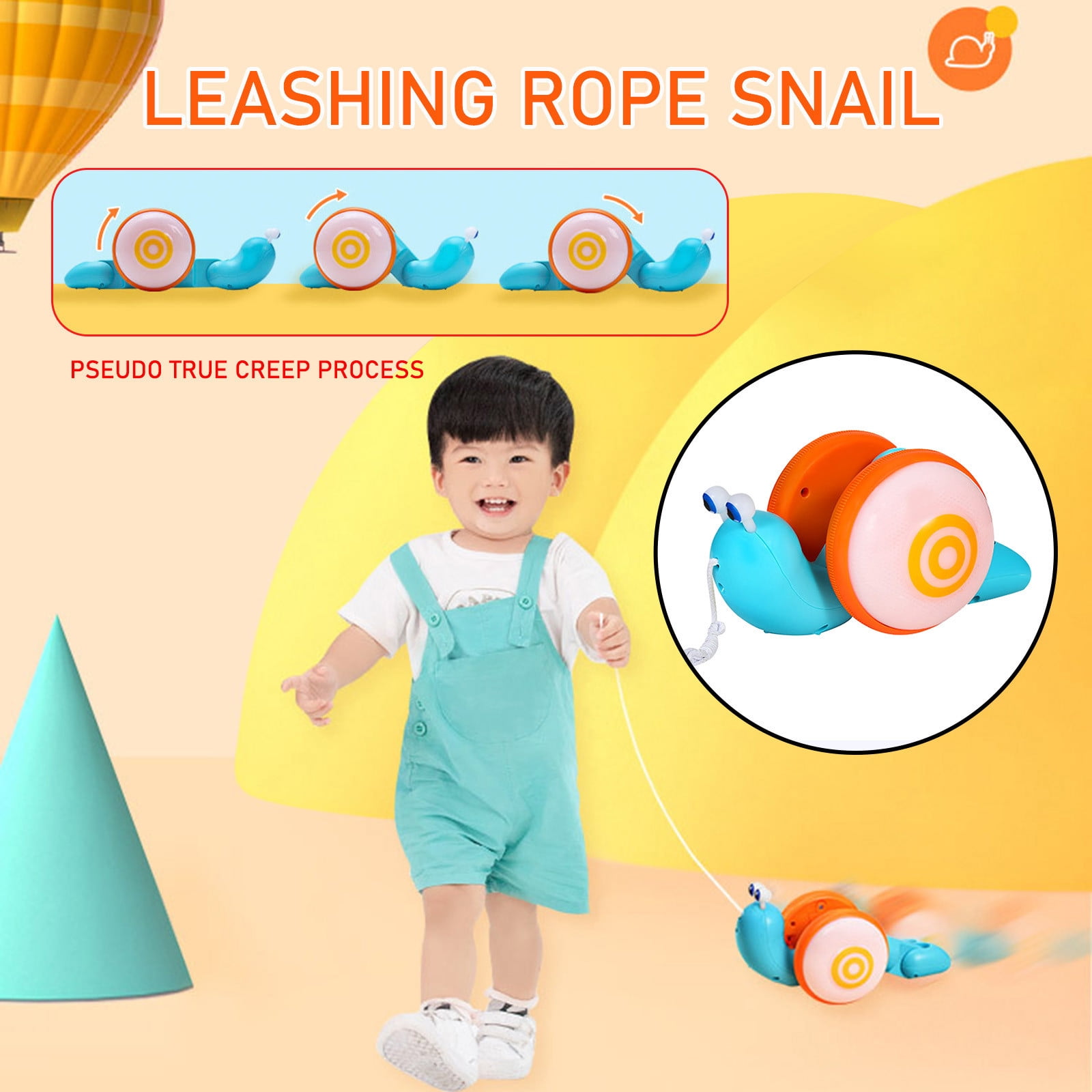 HZRSLY Leashing Rope Snail Toy, Interactive Learning Snail for Toddlers ...