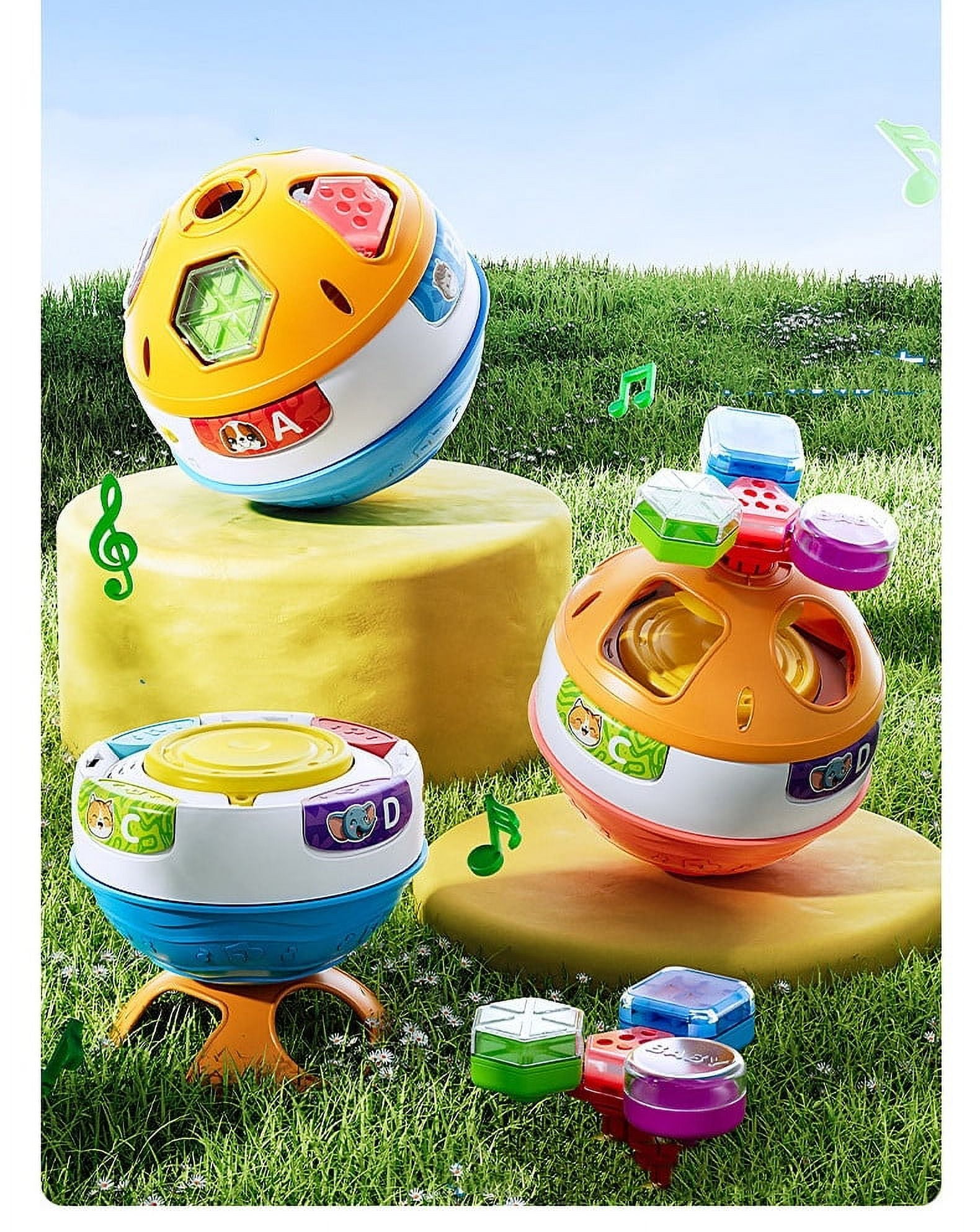 HZRSLY Musical Crawling Ball Toy, Interactive Spinning Grab Ball ...