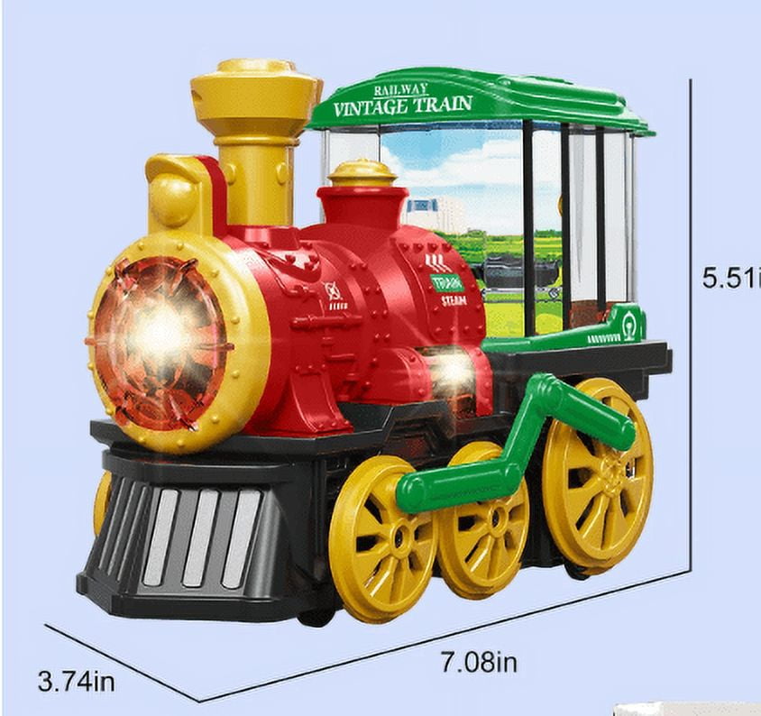 HZRSLY Toy Train, Realistic Steam Locomotive Engine Model with LED ...