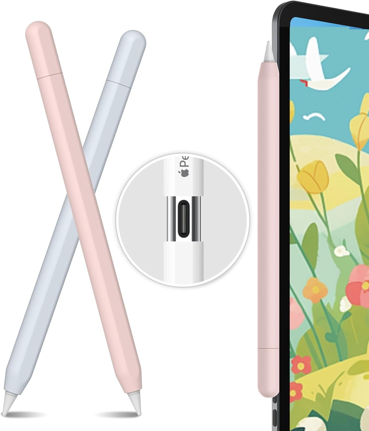 HZSY Electronics 2 Pack Silicone Apple Pencil (USB-C) Case 2023 Ultra ...