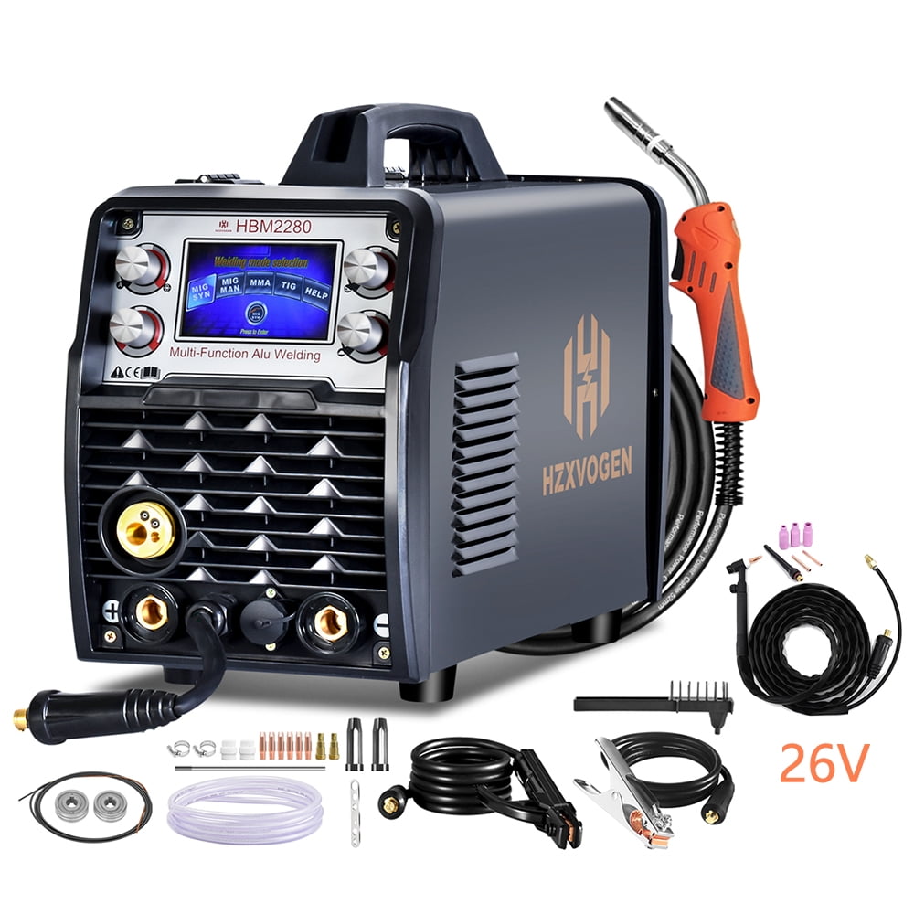 HZXVOGEN 200A 4 in 1 Aluminum Welding Machine Gasless Gas MIG/MMA&ARC/LIFT TIG Inverter Welder ...